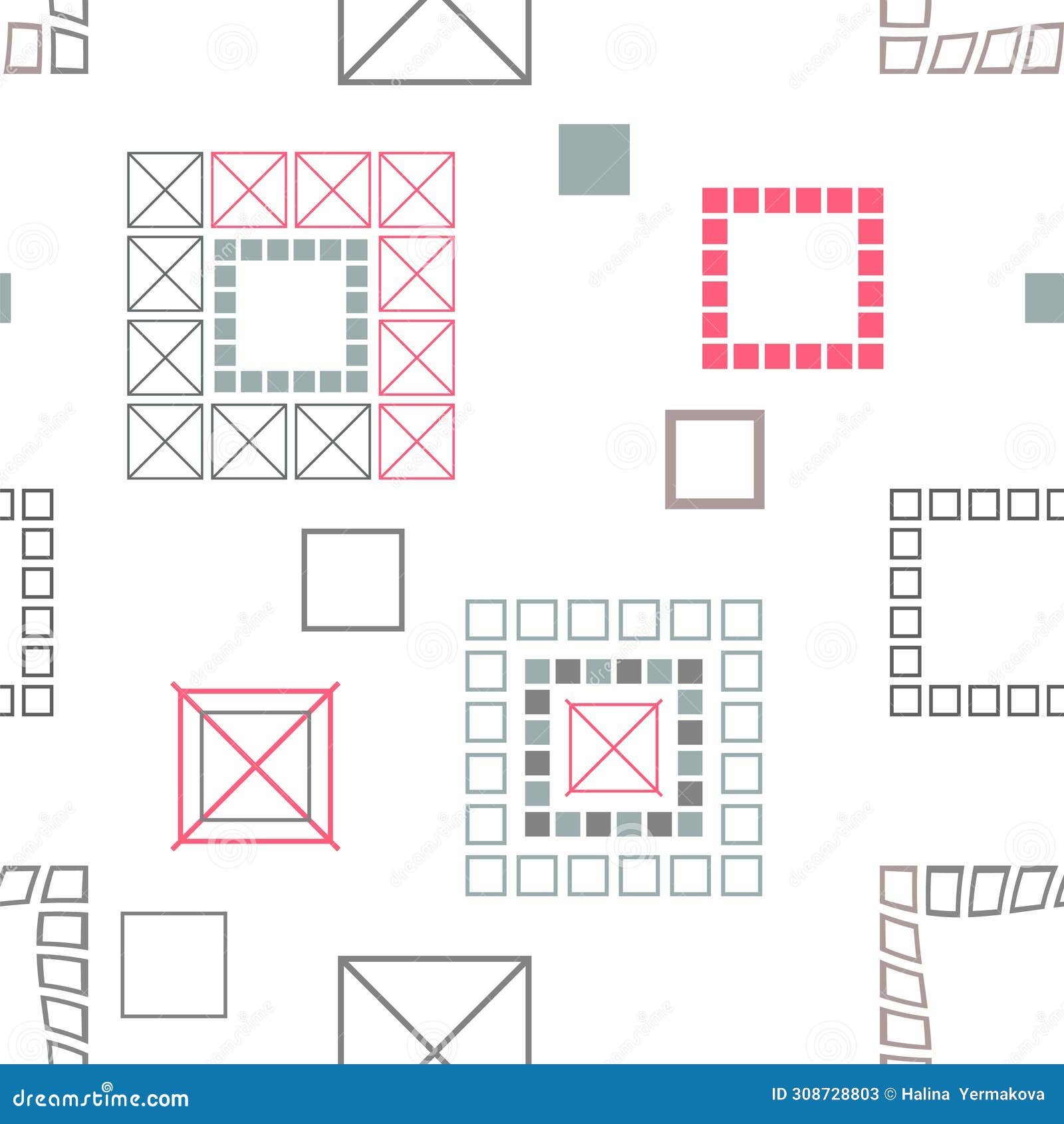 Square Patterns. Geometric Squares. Bright Seamless Pattern. Design of ...