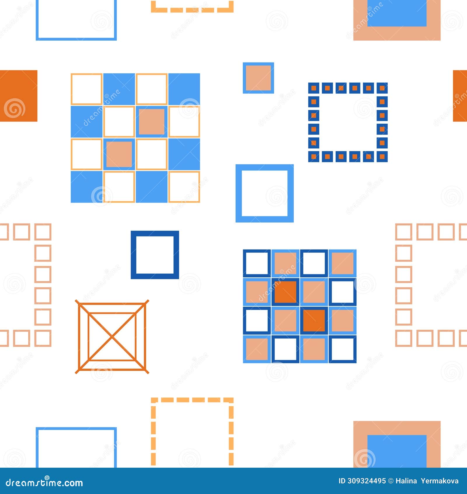 Square Patterns. Geometric Squares. Bright Seamless Pattern. Design of ...