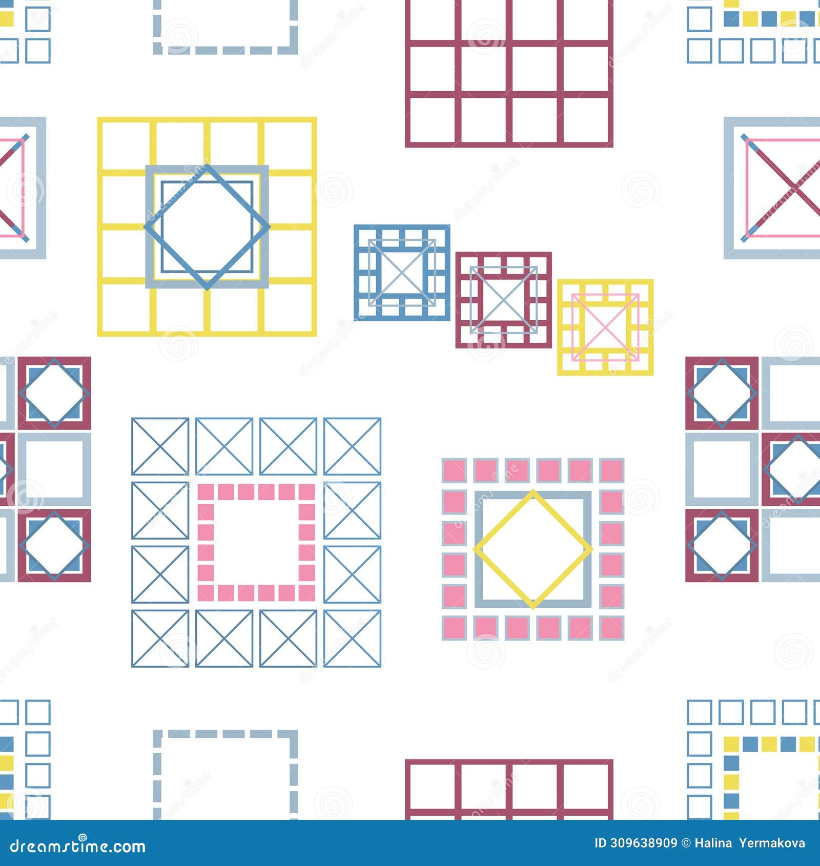 Square Patterns. Geometric Squares. Bright Seamless Pattern. Design of ...