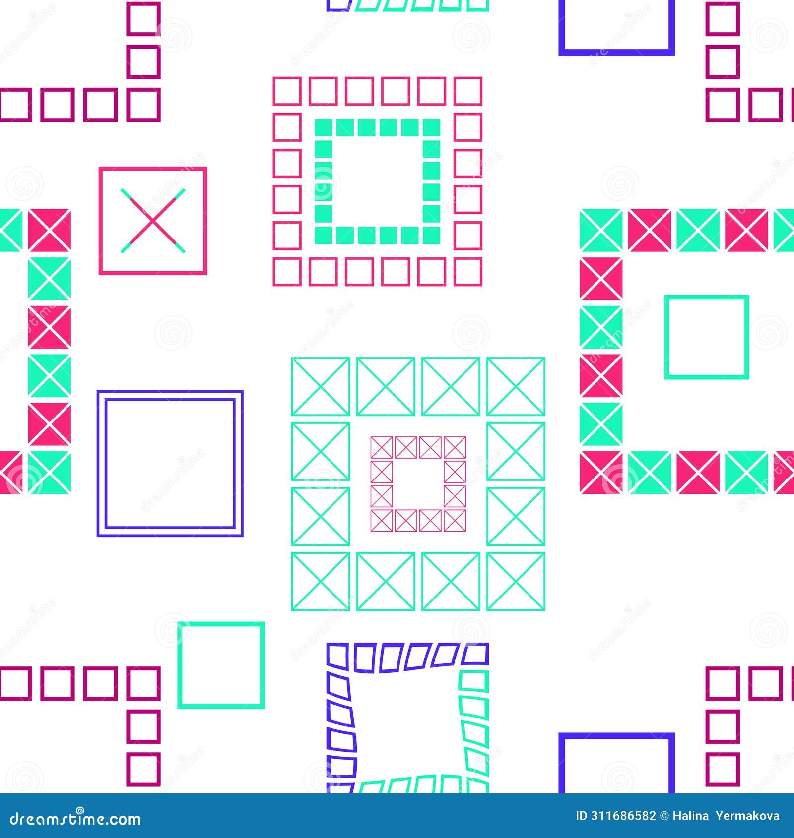Square Patterns. Geometric Squares. Bright Seamless Pattern. Design of ...