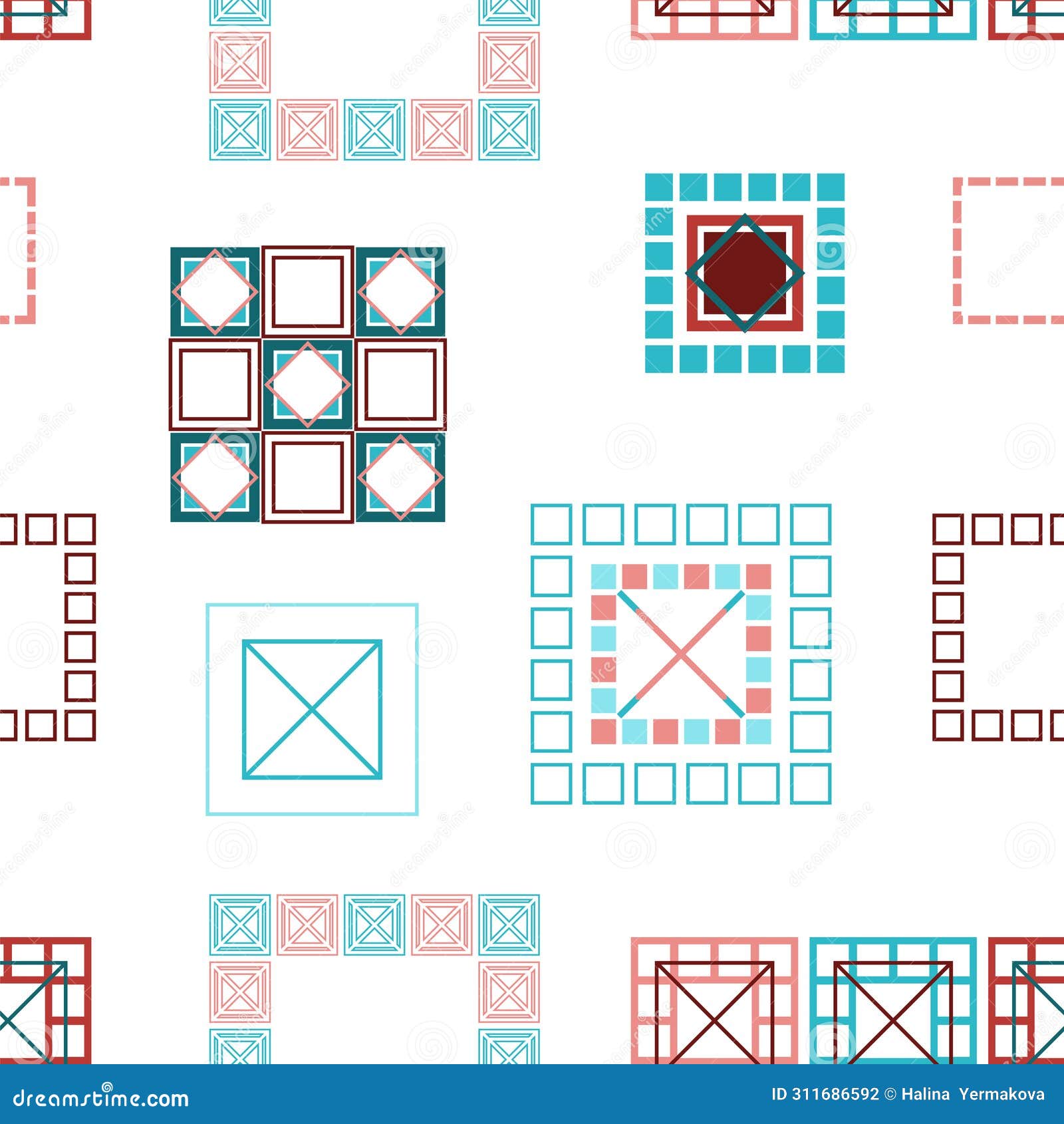 Square Patterns. Geometric Squares. Bright Seamless Pattern. Design of ...
