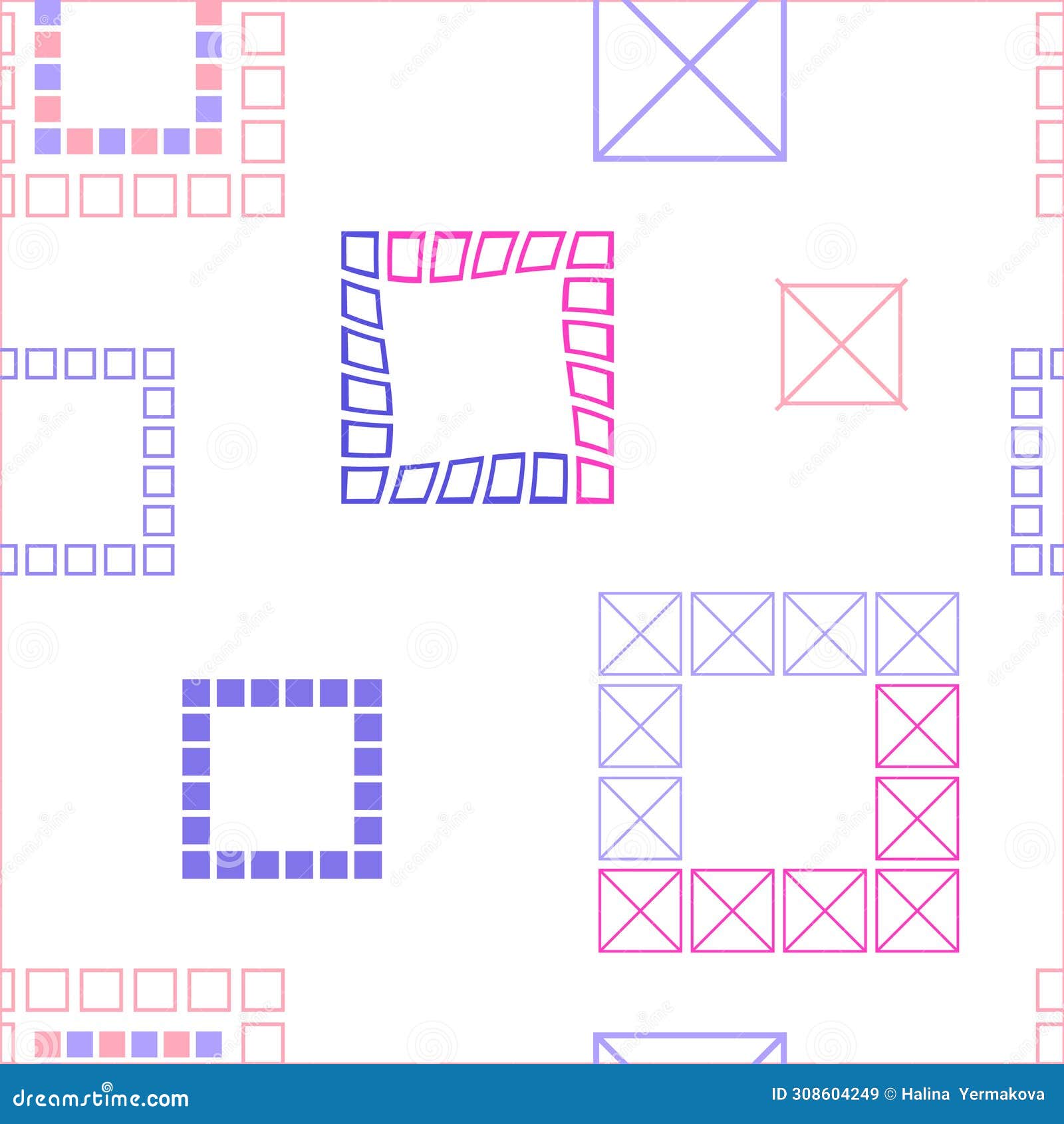 Square Patterns. Geometric Squares. Bright Seamless Pattern. Design of ...