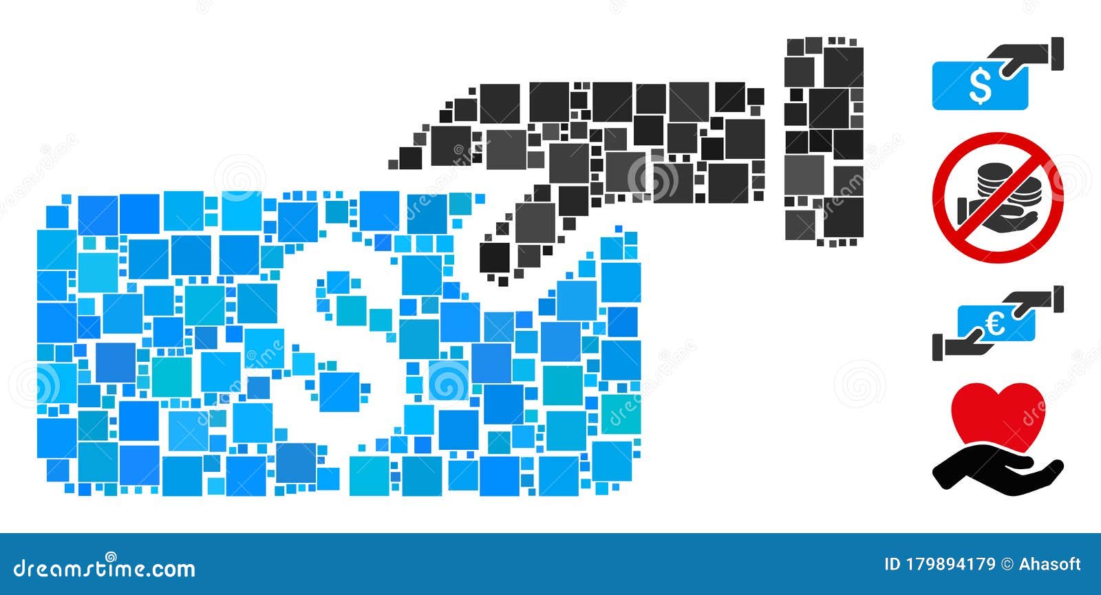 Square Pay Icon Vector Collage Stock Illustration - Illustration of ...