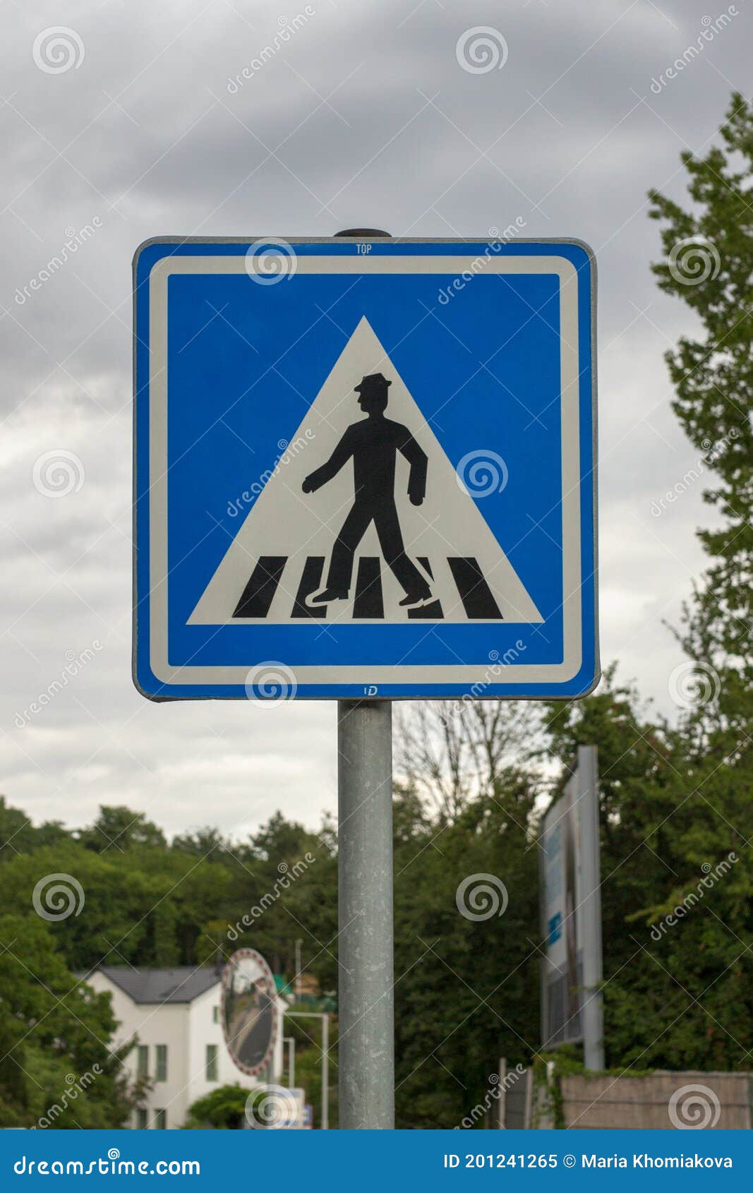 Square Pedestrian Crossing Sign Crosswalk Lights And Diagonal Arrow ...