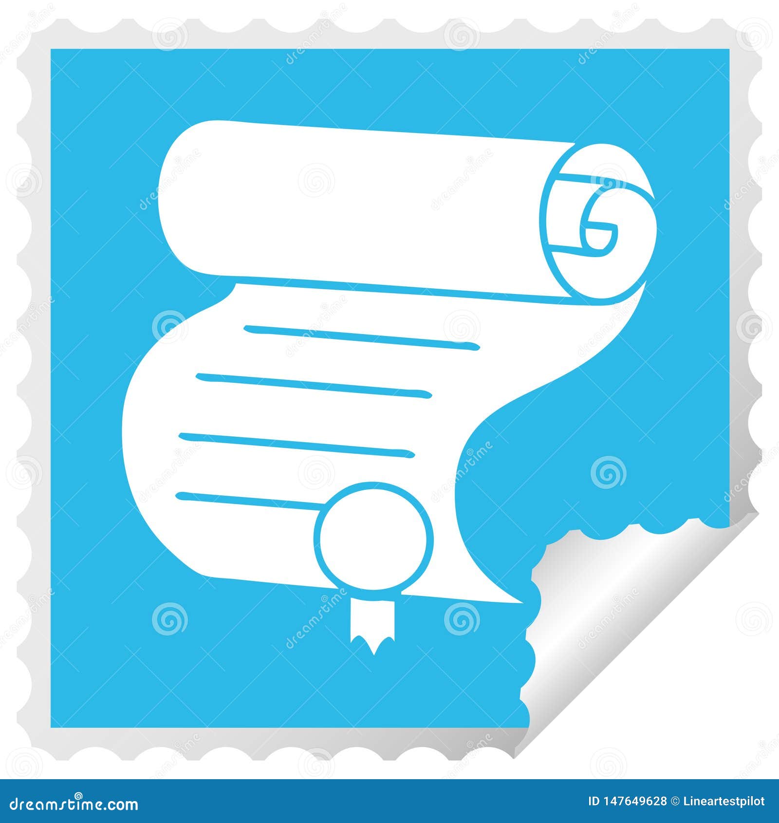 Square Peeling Sticker Cartoon Important Document Stock Vector ...