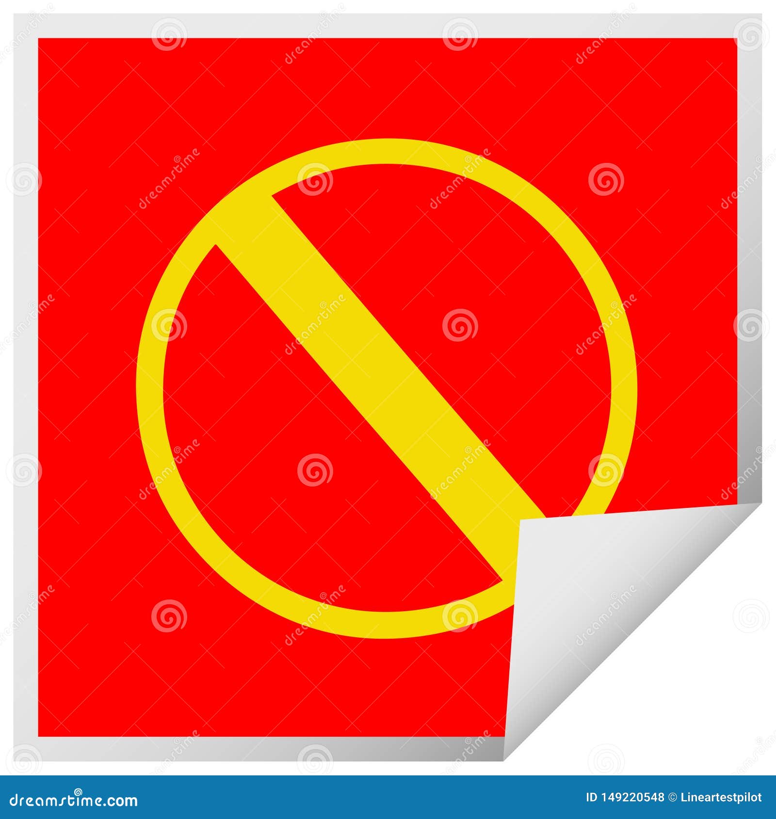 Square Peeling Sticker Cartoon Not Allowed Sign Stock Vector ...