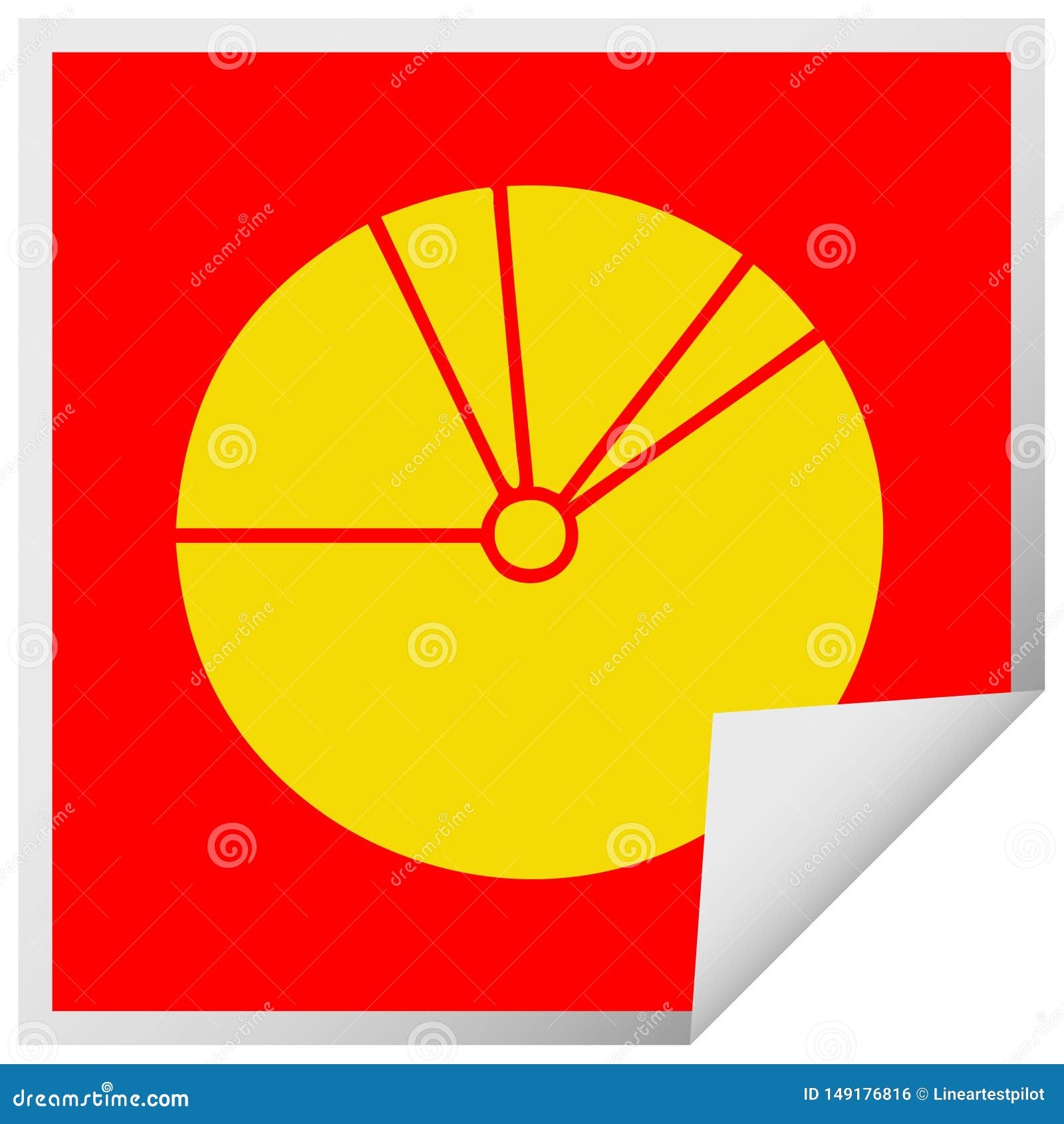 Square Peeling Sticker Cartoon Pie Chart Stock Vector - Illustration of ...