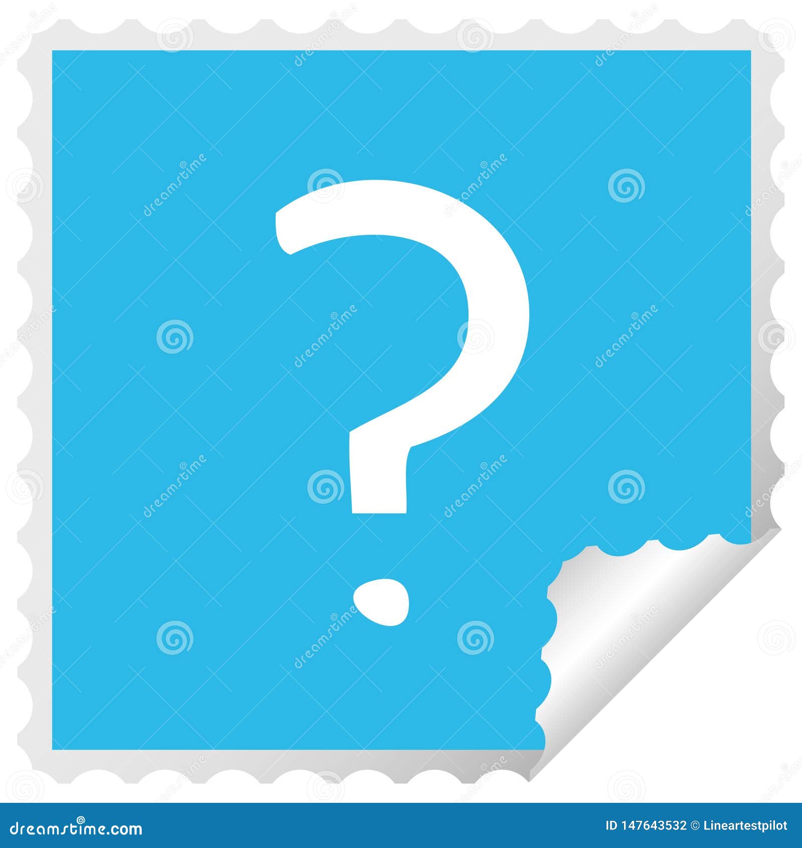 Square Peeling Sticker Cartoon Question Mark Stock Vector ...