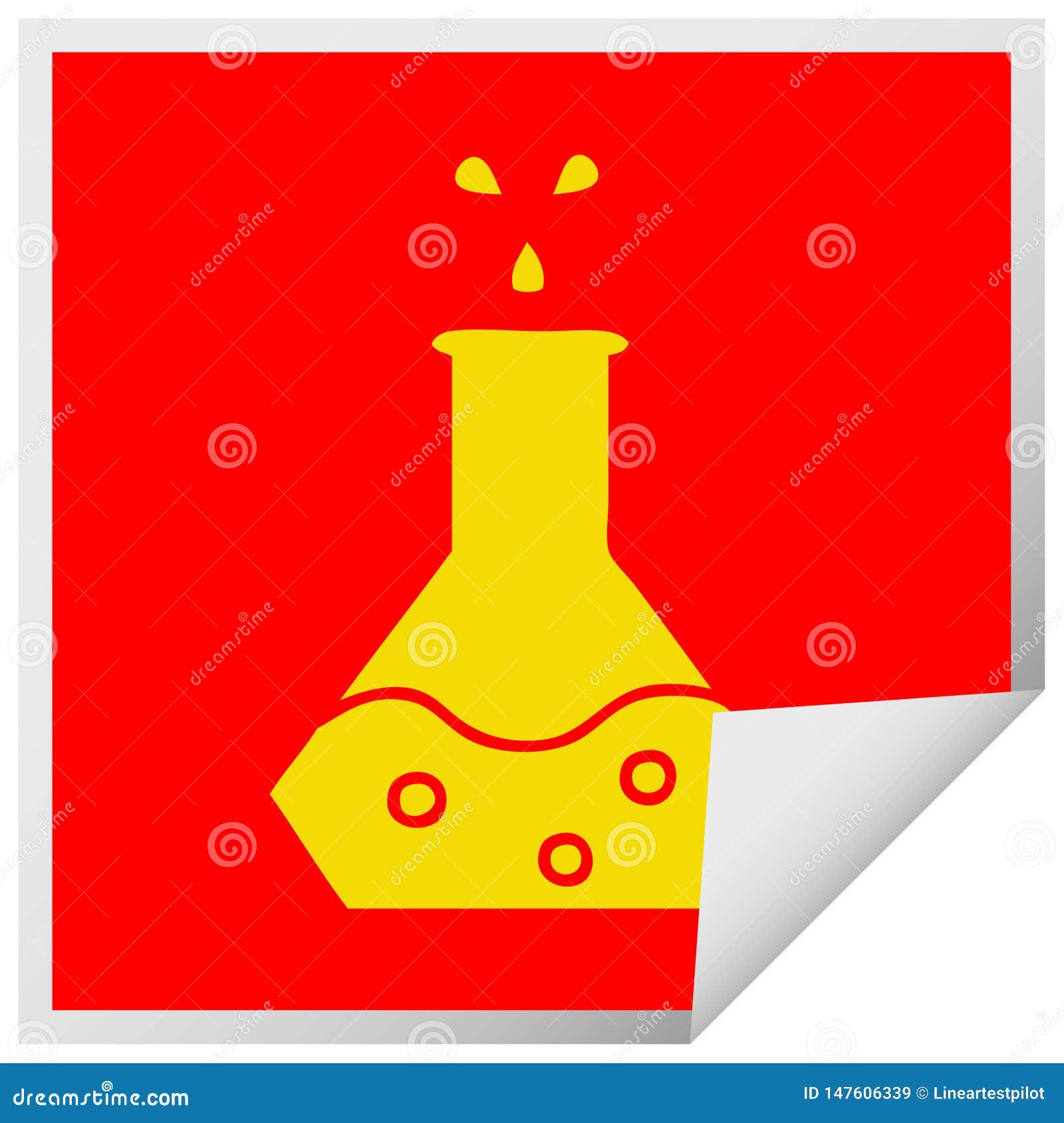 Square Peeling Sticker Cartoon Science Experiment Stock Vector ...