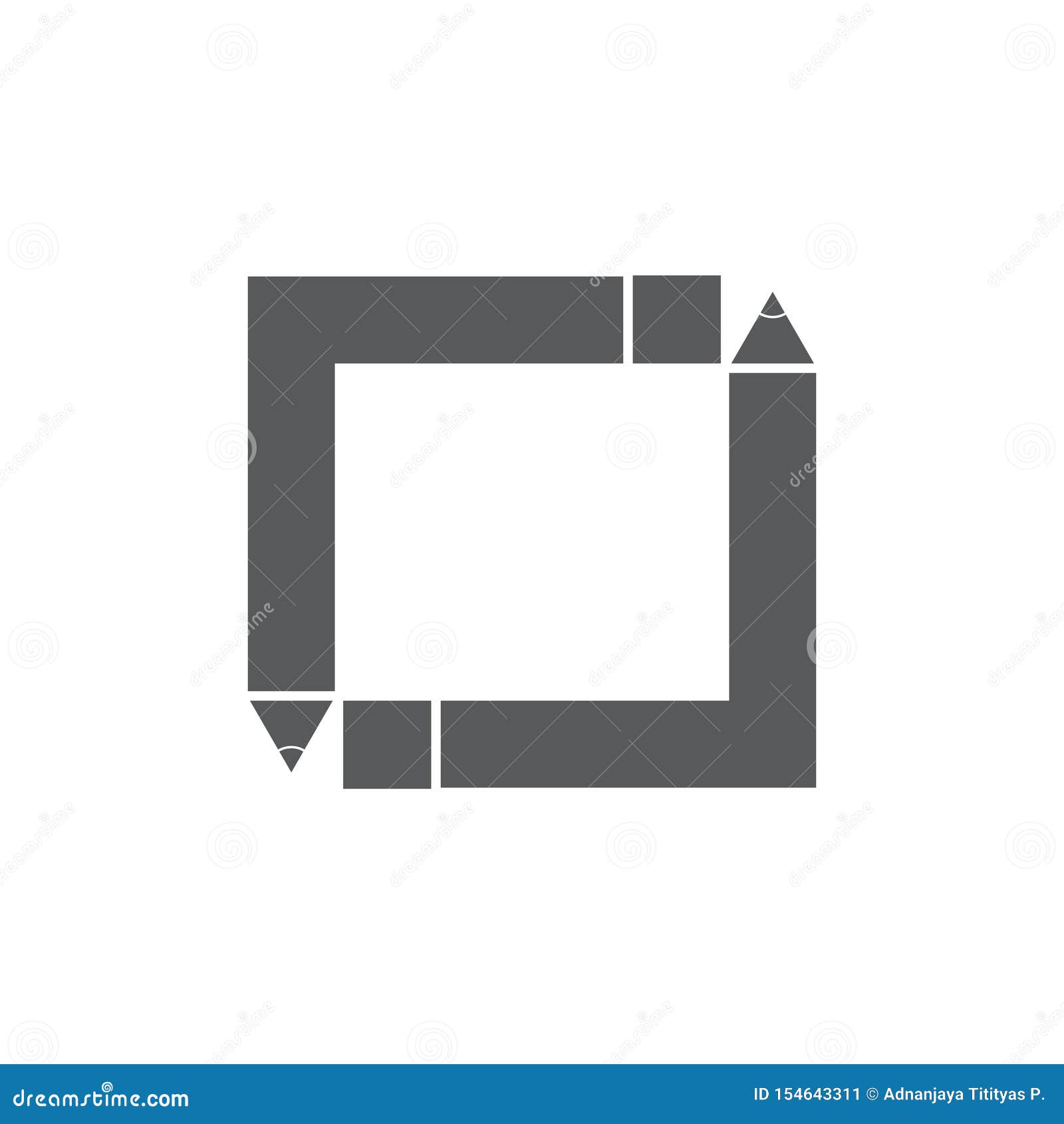 Square Pencil Logo Frame Education Concept Vector Stock Vector ...
