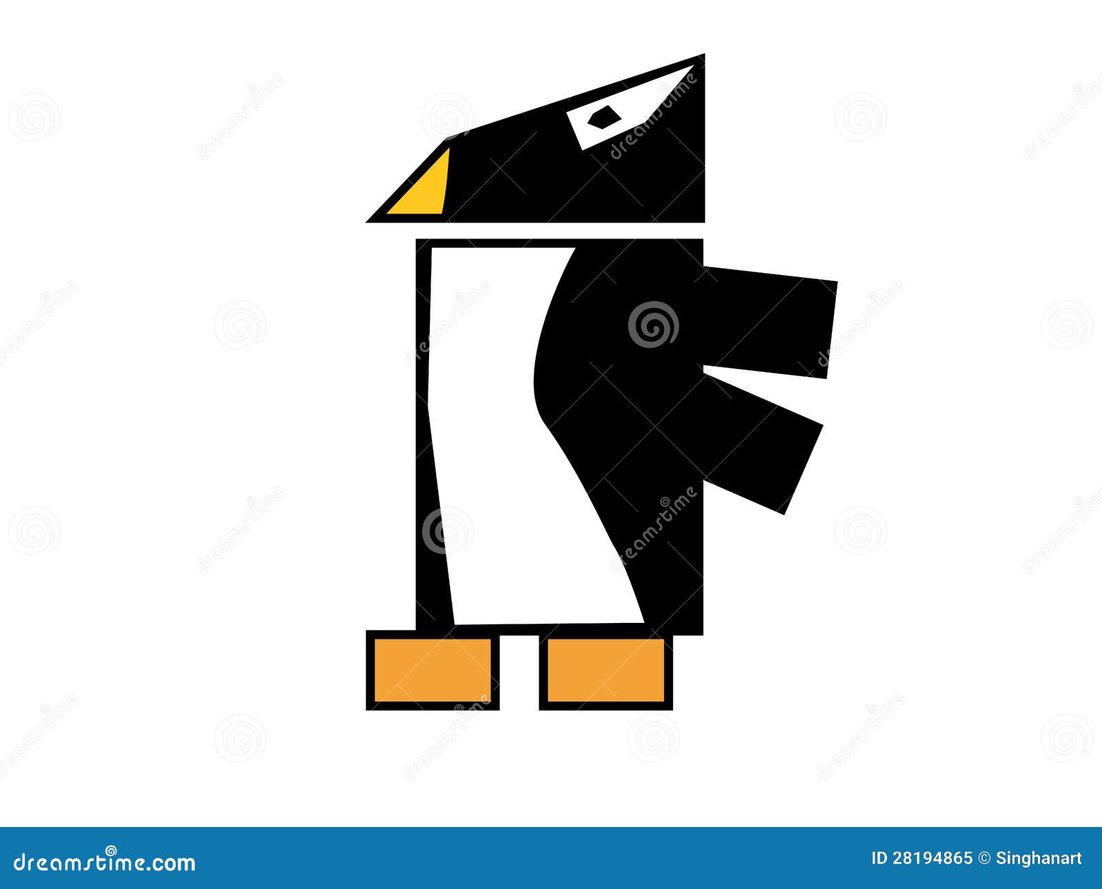 Square Penguin Illustration Stock Vector - Illustration of happy ...