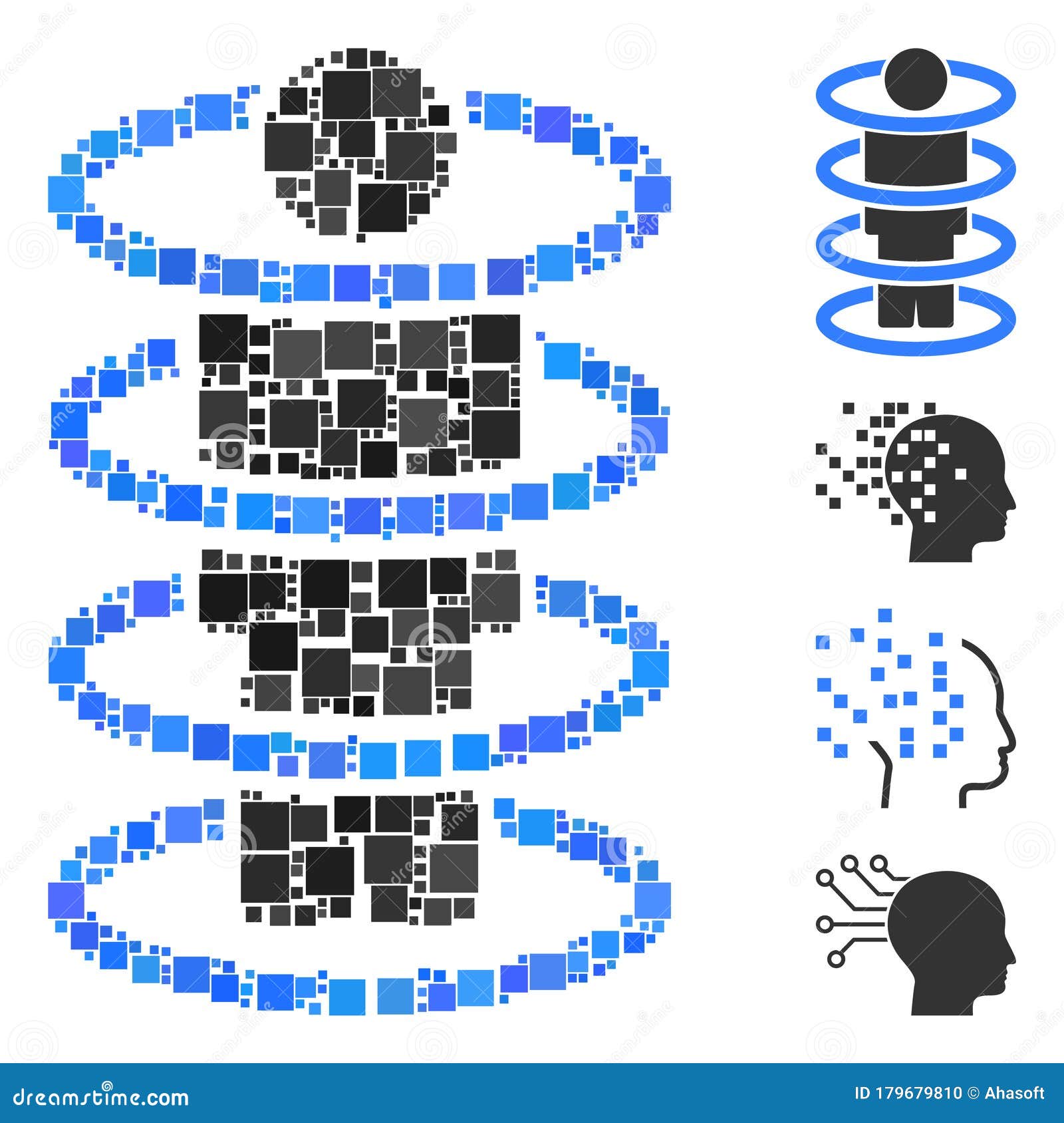 Square Person Teleportation Icon Vector Collage Stock Vector ...