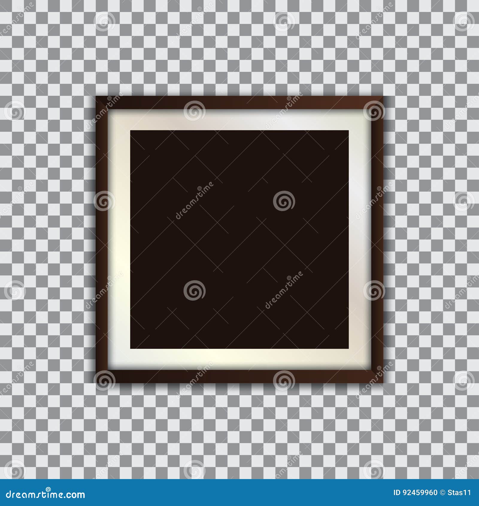 Square Photo Frame with Shadow on a Transparent Background Stock ...