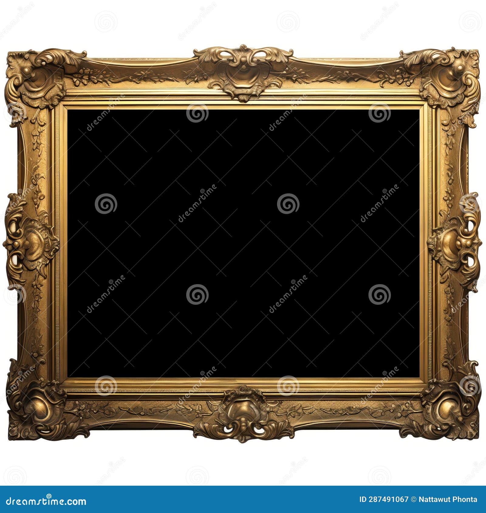 Square Picture Frame, Gold, Thai Style Stock Illustration ...