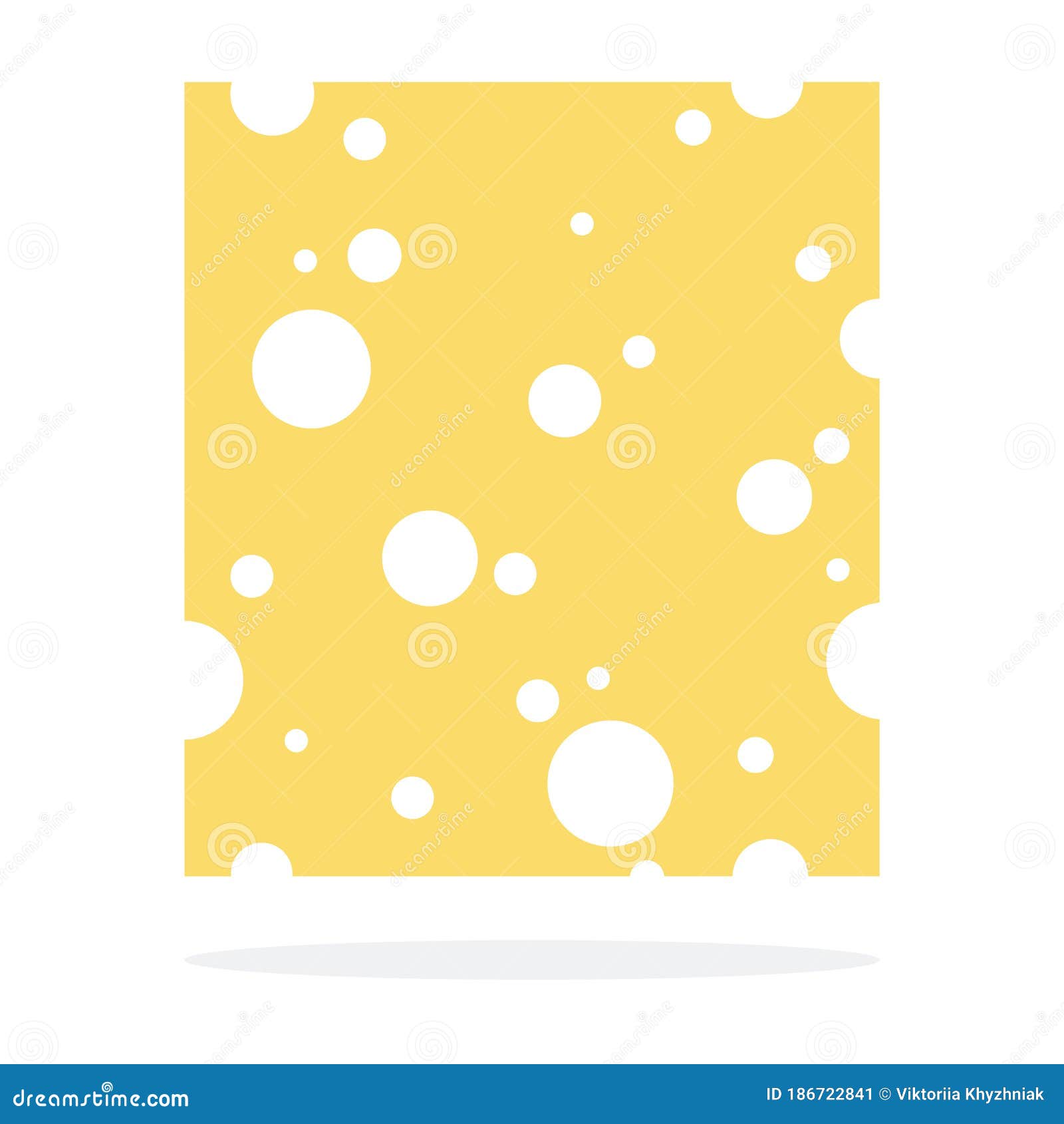 Square Piece of Cheese with Holes Vector Flat Isolated Stock Vector ...