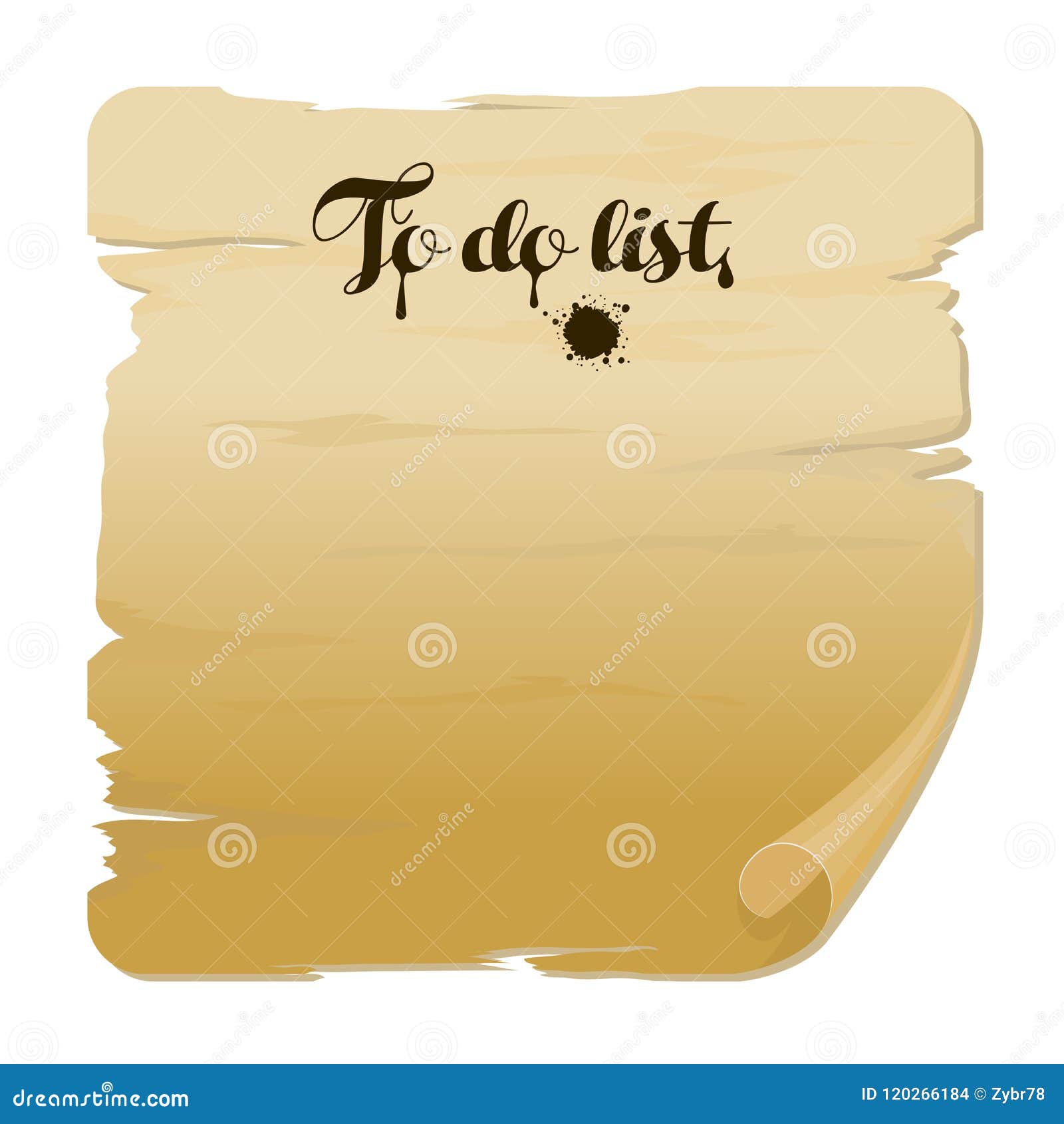 Square piece of parchment stock vector. Illustration of document ...