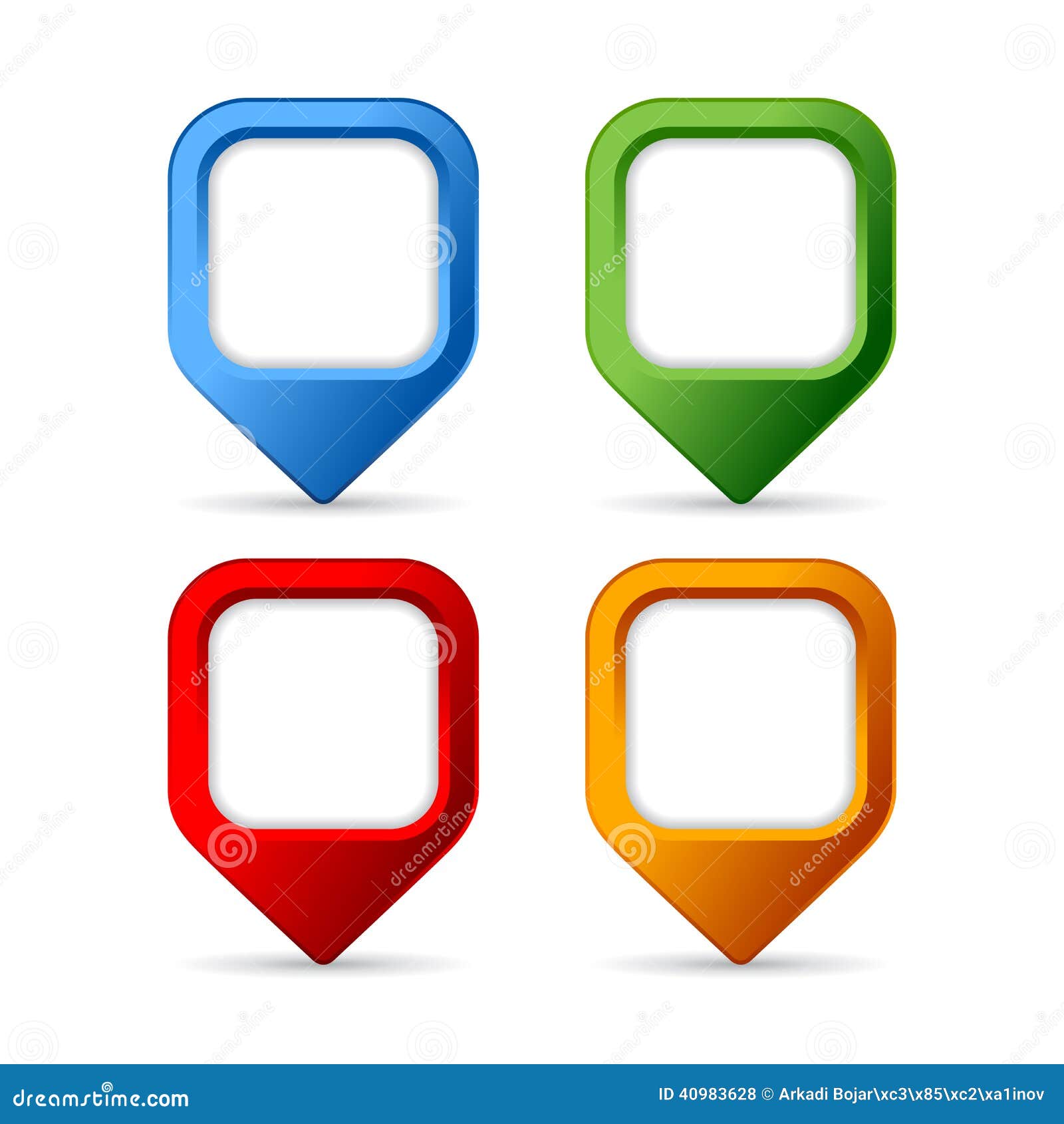 Square pin buttons stock vector. Illustration of pinbutton - 40983628