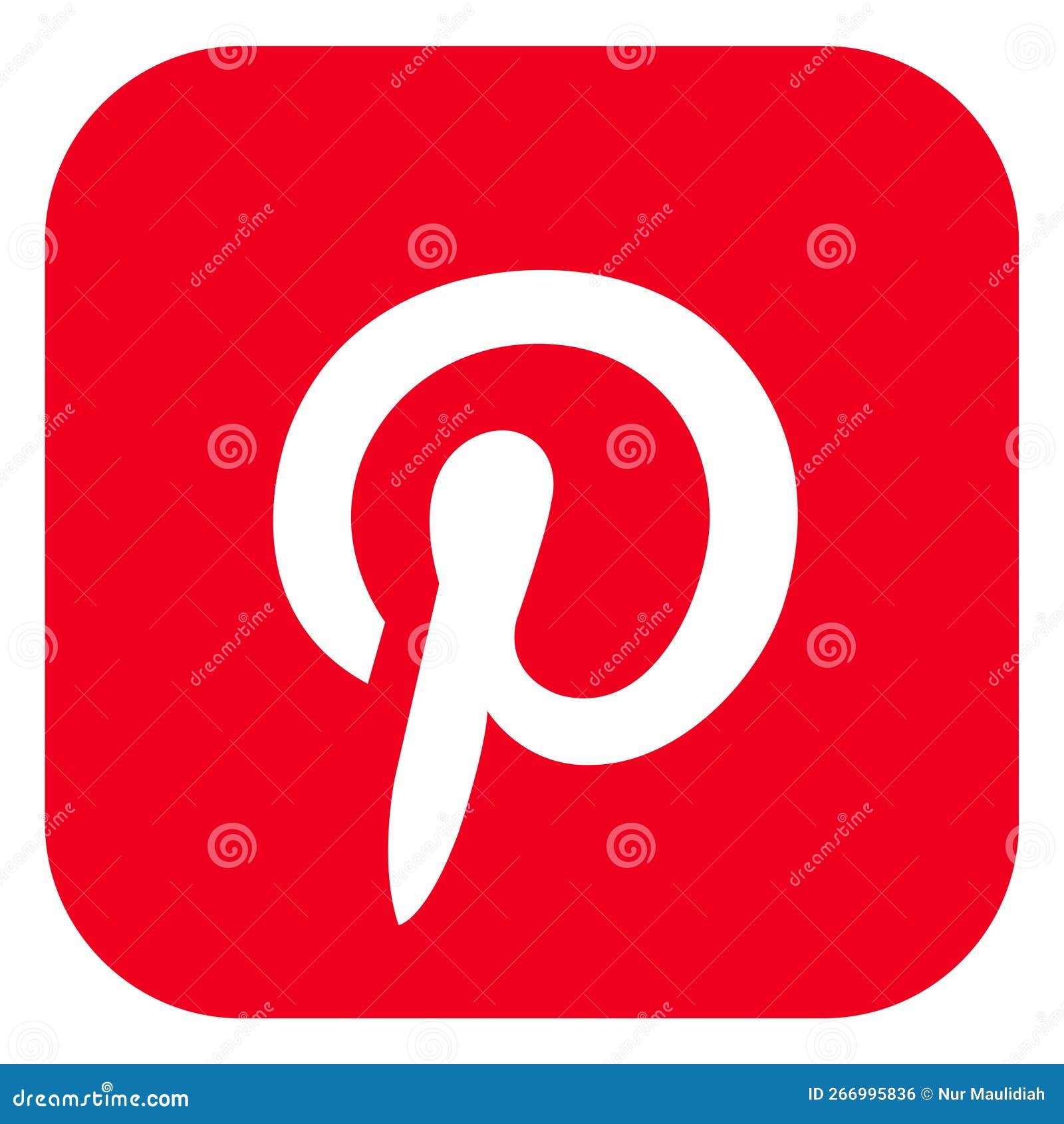 Square Pinterest Logo Isolated on White Background Editorial Photo ...