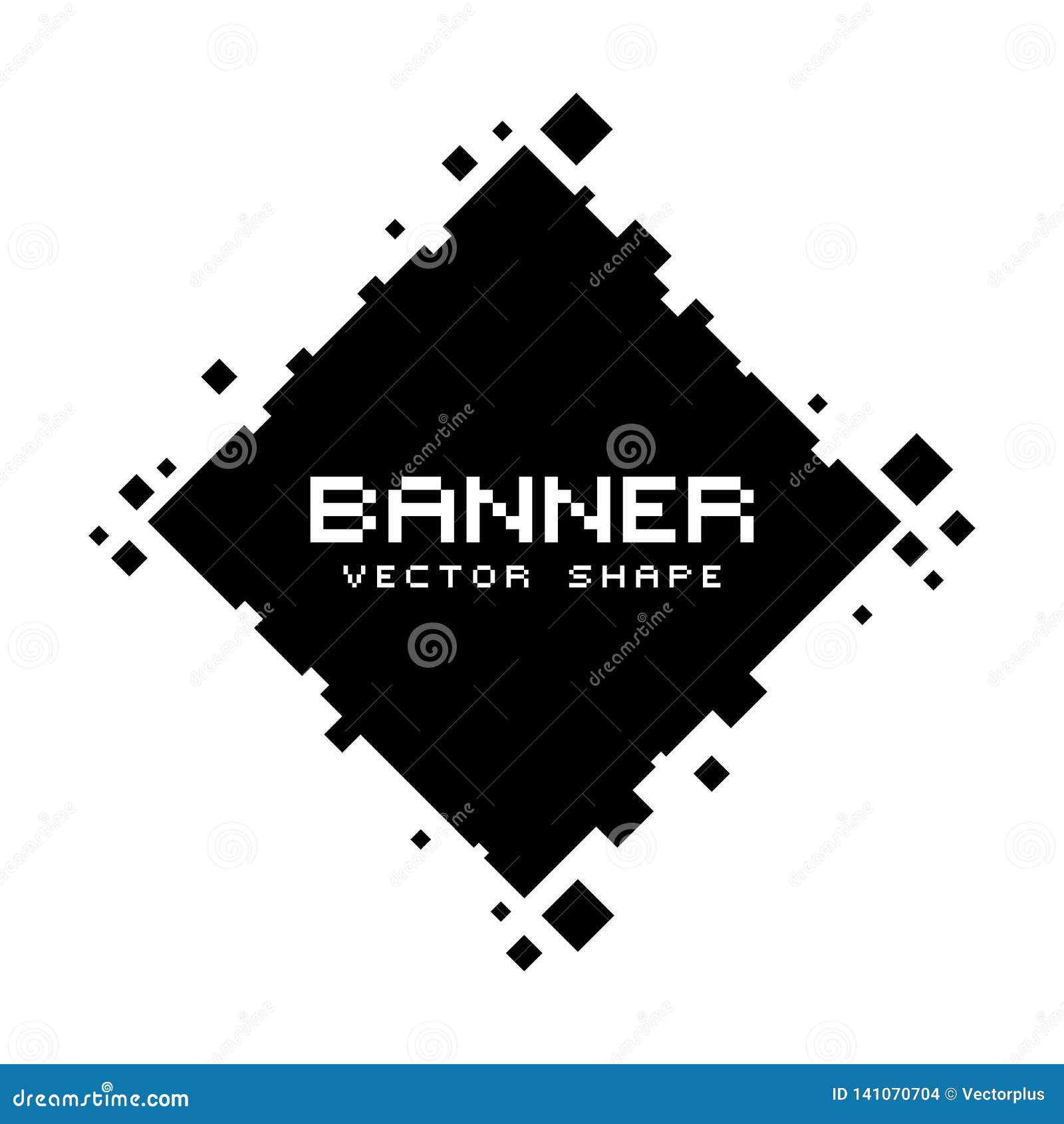 Pixel Banners. Digital Pixelated Header Tags. Square, Circle And ...