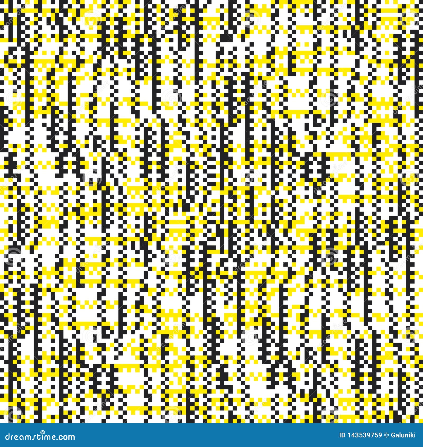 Square Pixel Seamless Pattern with Glitch Effect Stock Vector ...