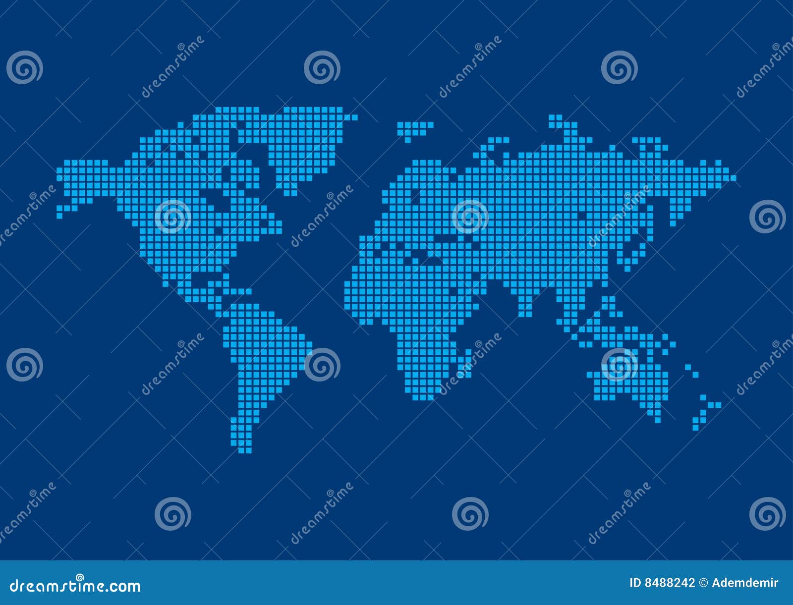 Pixel World Map Stock Vector | CartoonDealer.com #115470301