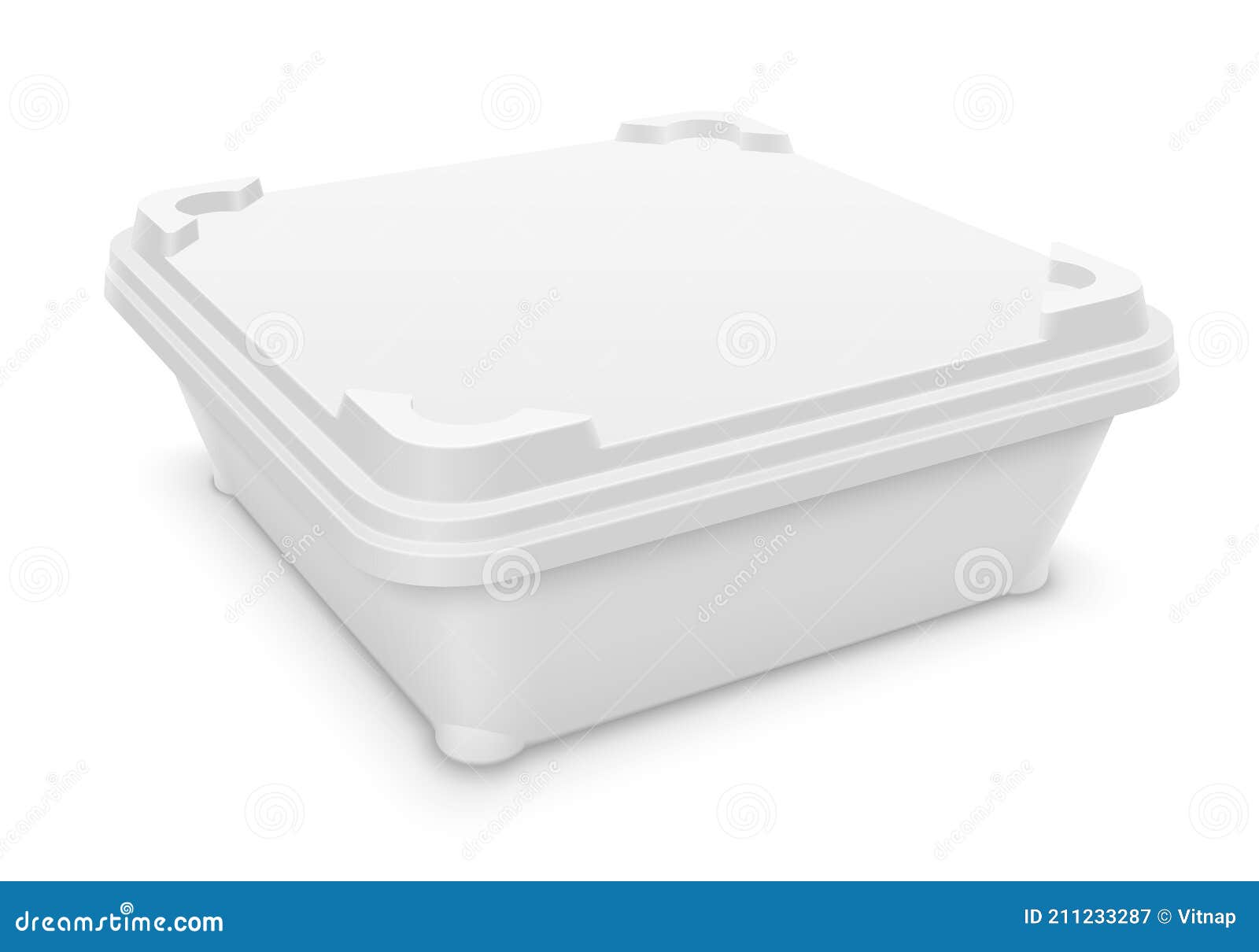Square Plastic Container with Motionless Locking System. Packaging ...