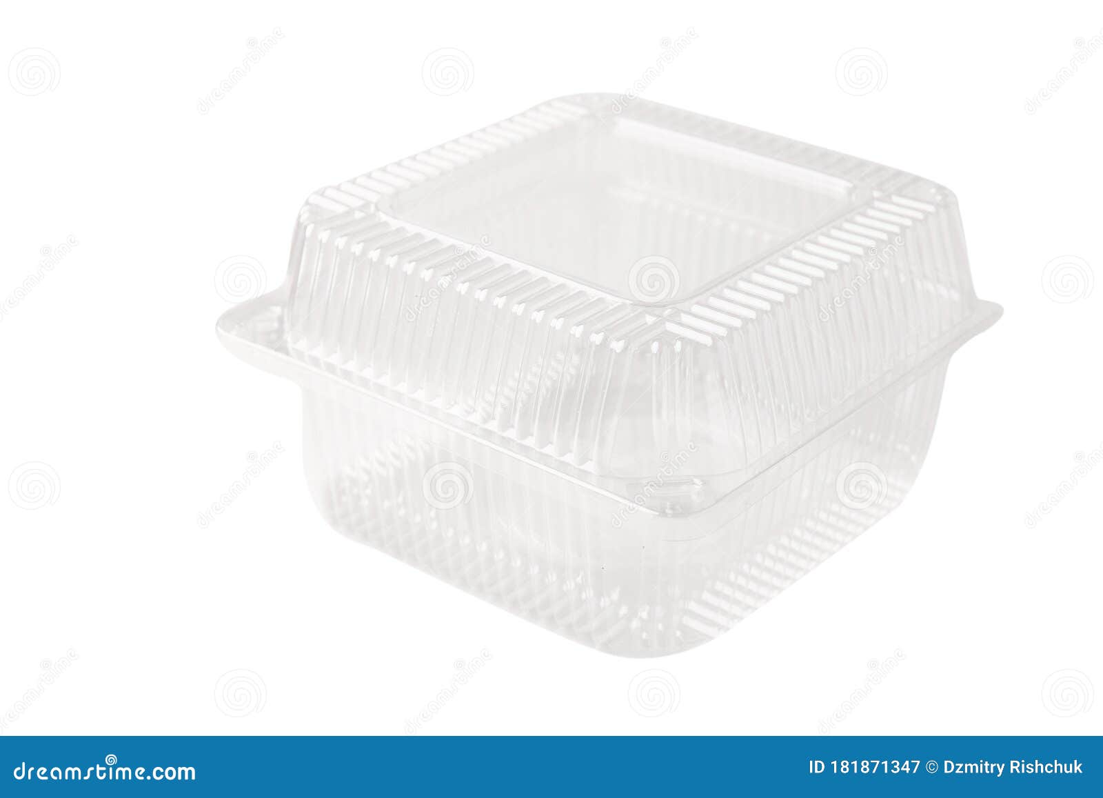 Square Plastic Container On A White Background, Food Packaging Stock ...