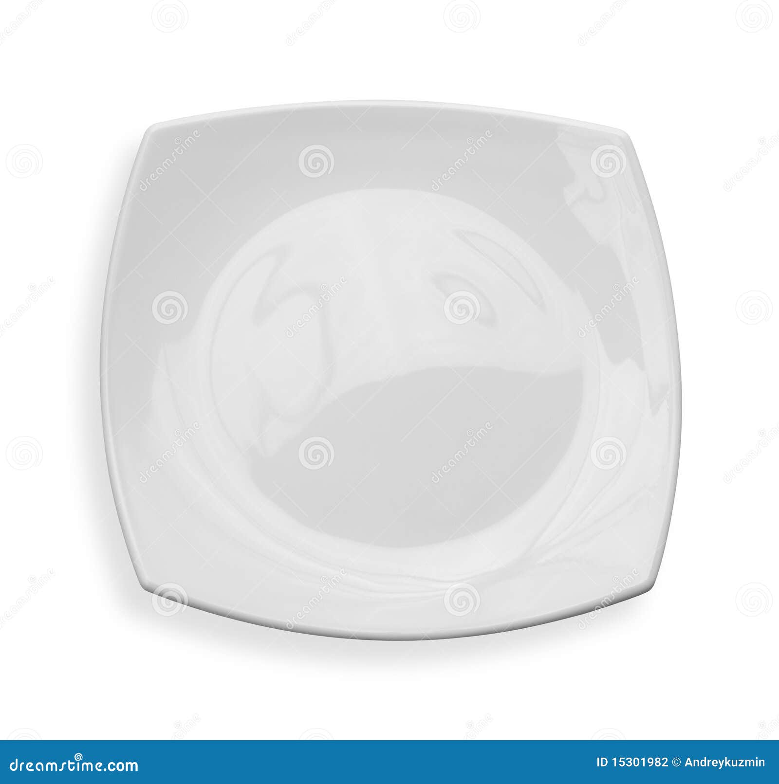 Square Plate Isolated with Clipping Path Top View Stock Photo - Image ...