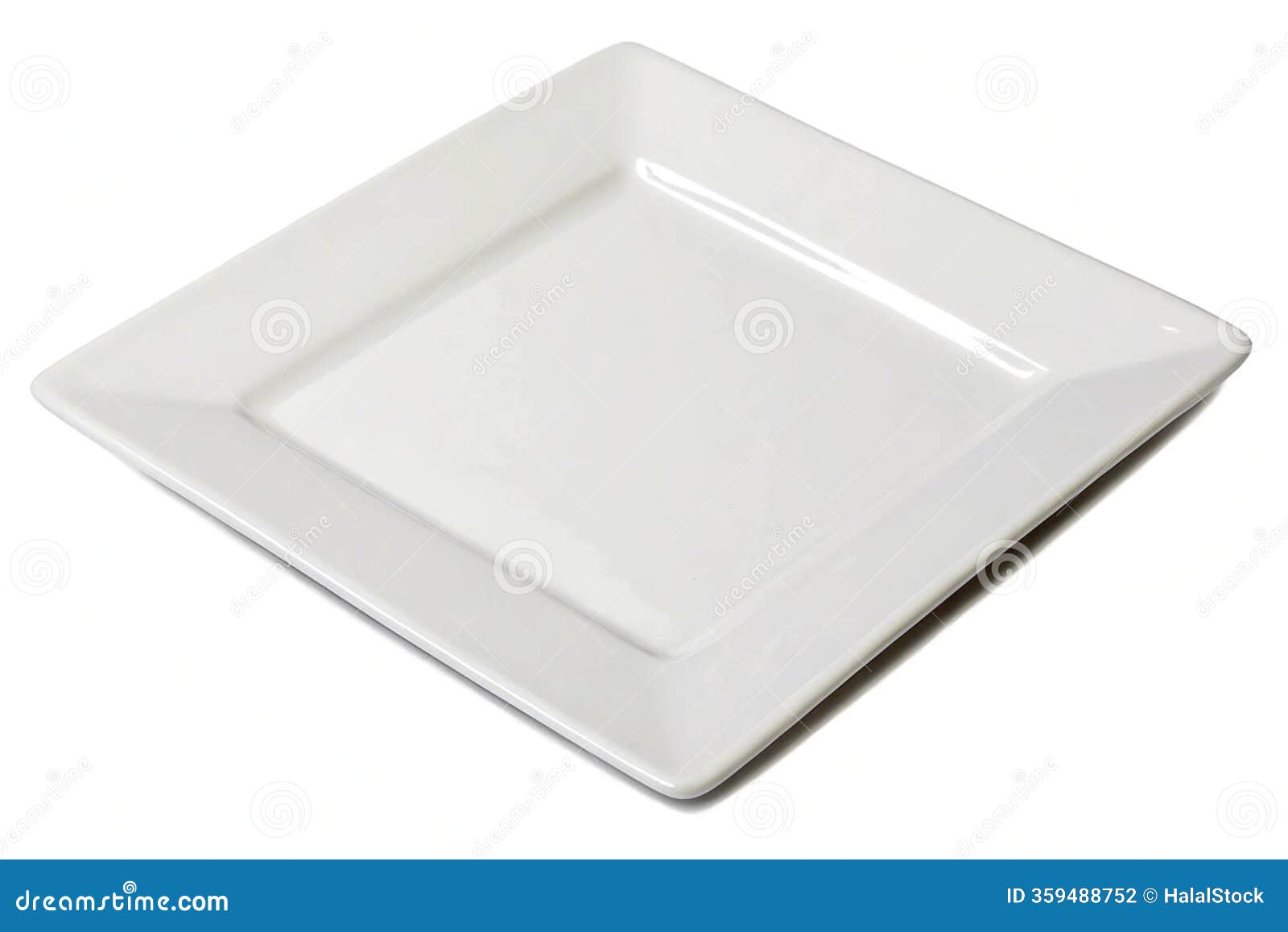 Square Plate Isolated on White with Clipping Path Included (only for ...
