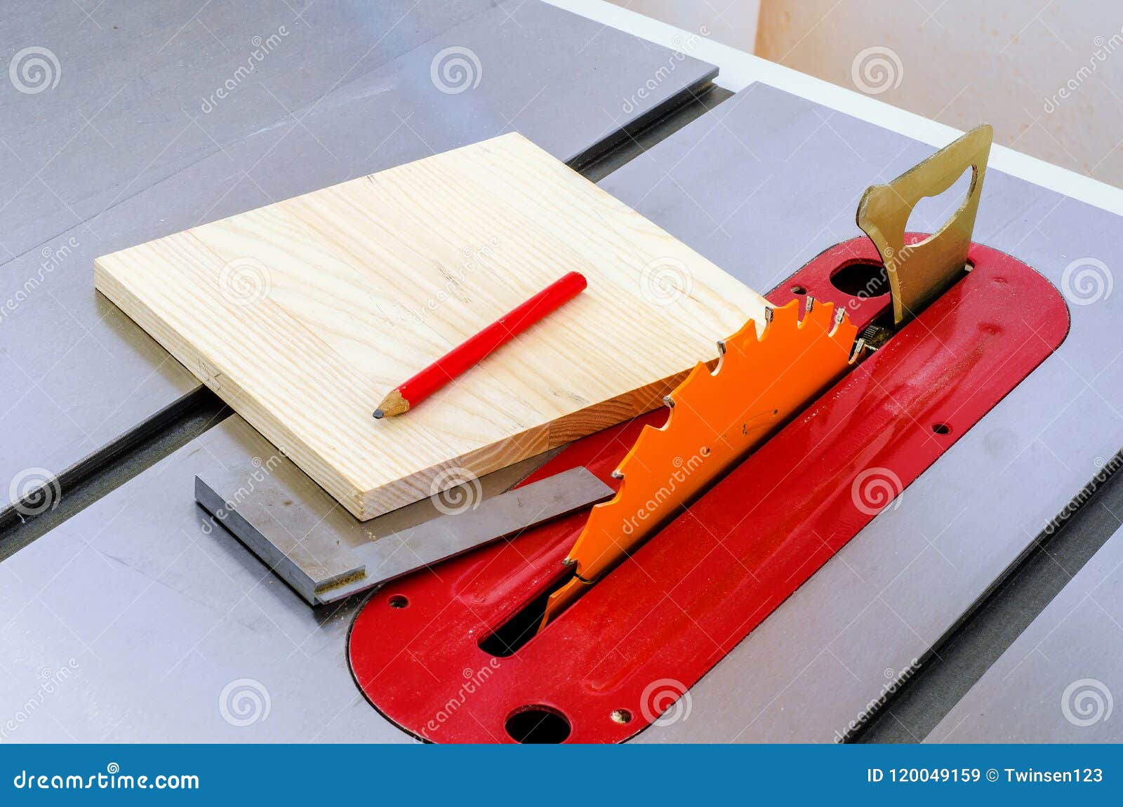 Square Plate, Tools, Lying on a Machine Circular Saw in a Workshop ...