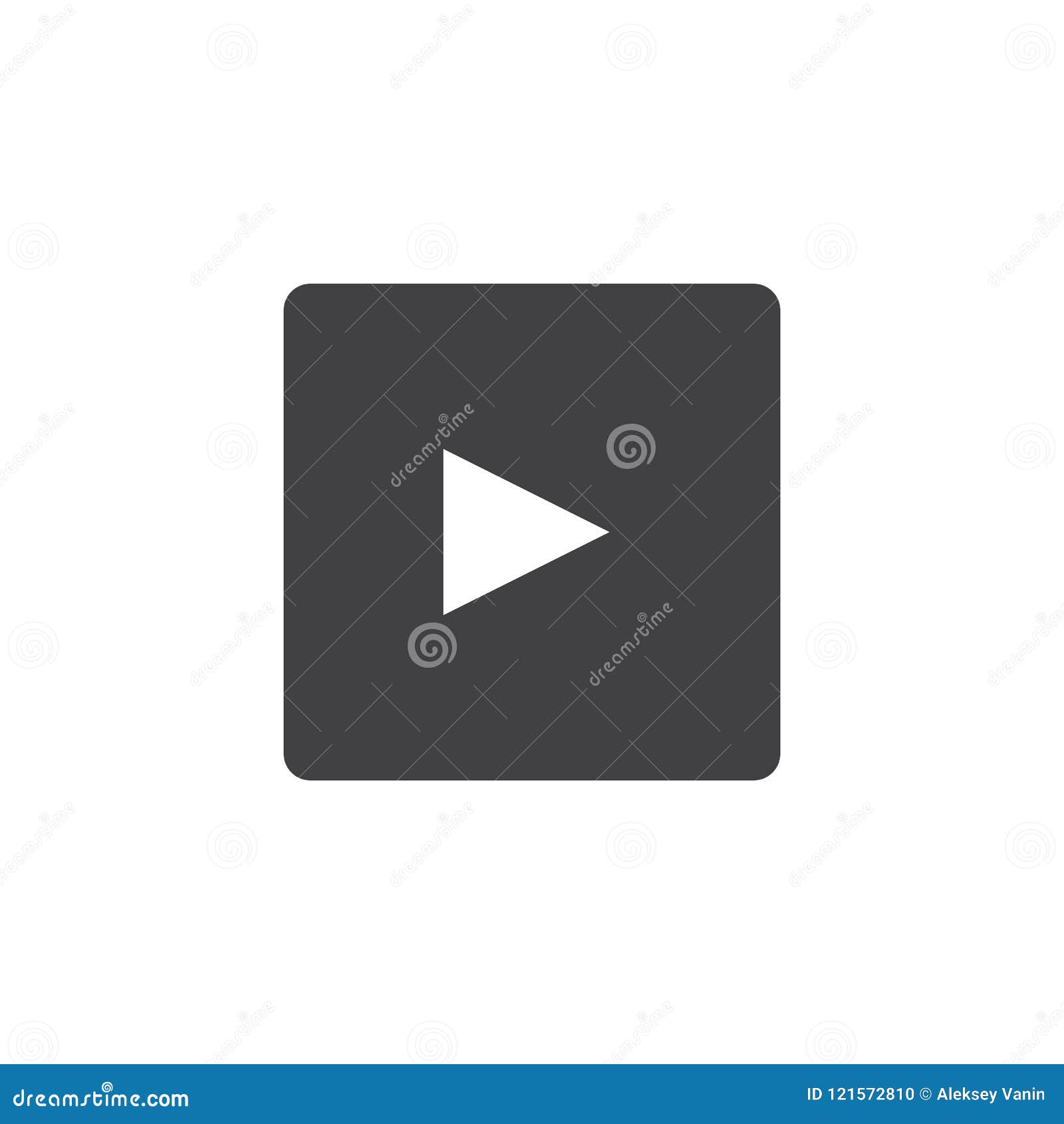 Square Play Button Vector Icon Stock Vector - Illustration of perfect ...