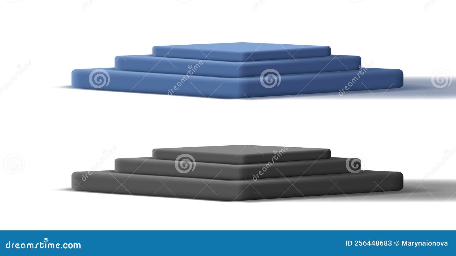 Square Podium with Three Steps 3d Isolated Illustration Stock Vector ...