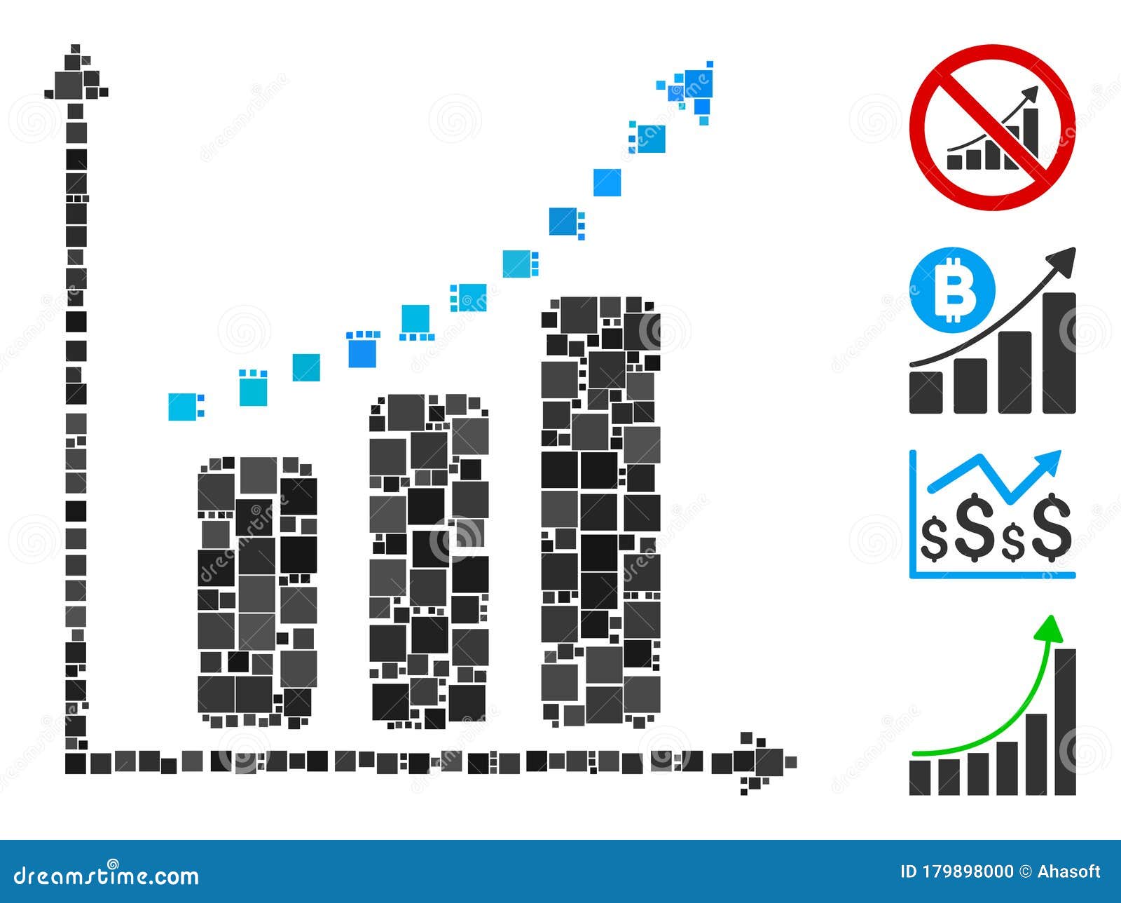 Square Positive Trend Icon Vector Mosaic Stock Illustration ...