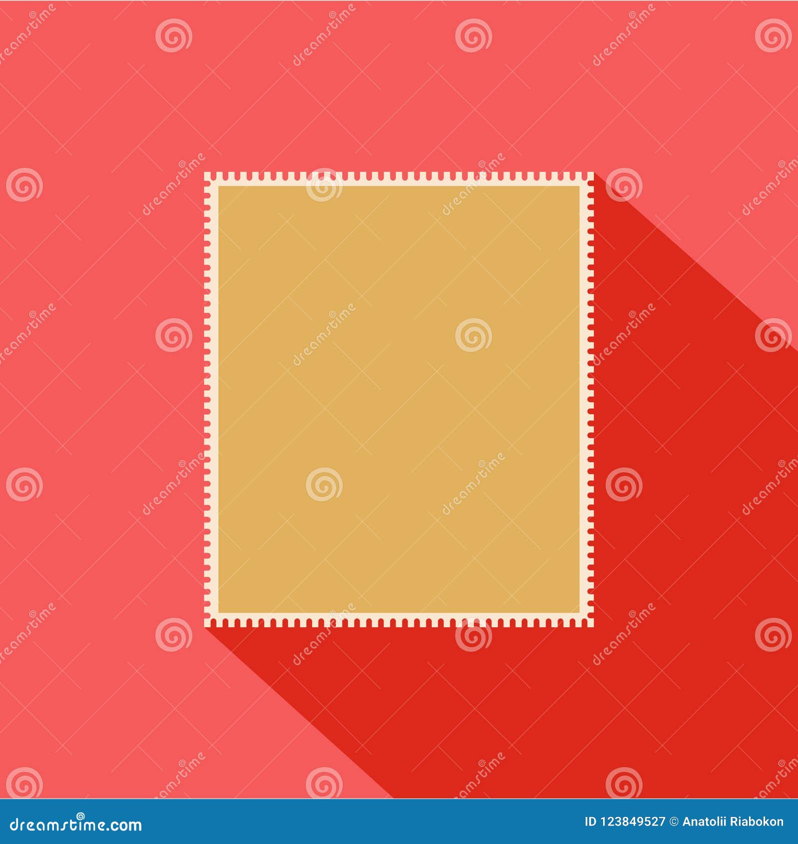 Square Postage Stamp Icon, Flat Style Stock Illustration - Illustration ...