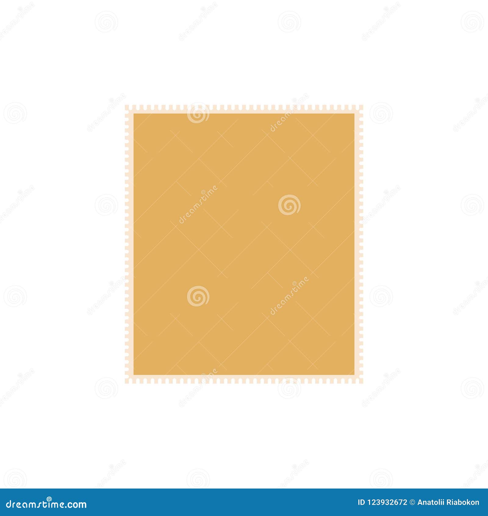 Square Postage Stamp Icon, Flat Style Stock Illustration - Illustration ...