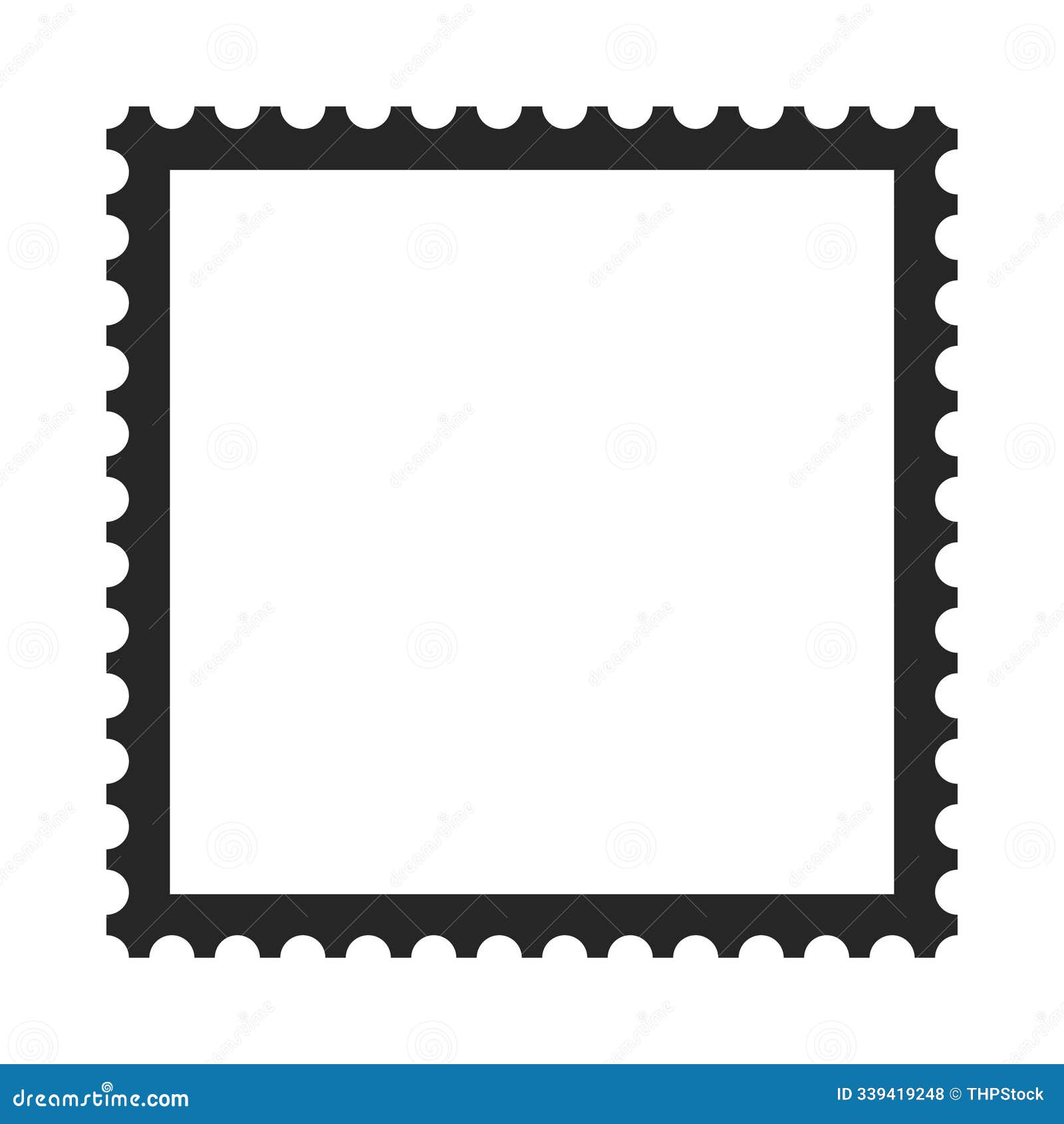 Square Postage Stamp Silhouette Border Vector Stock Illustration ...