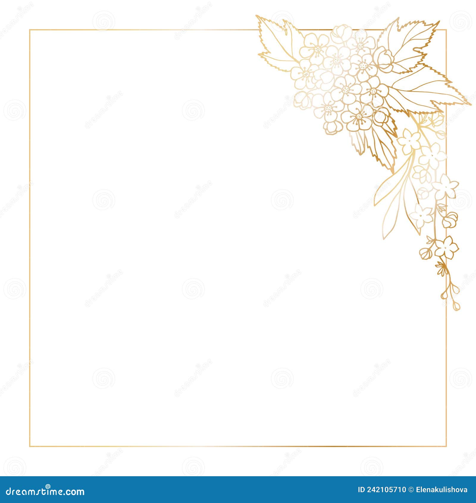 Square Postcard Template with a Frame Decorated in the Corner with ...