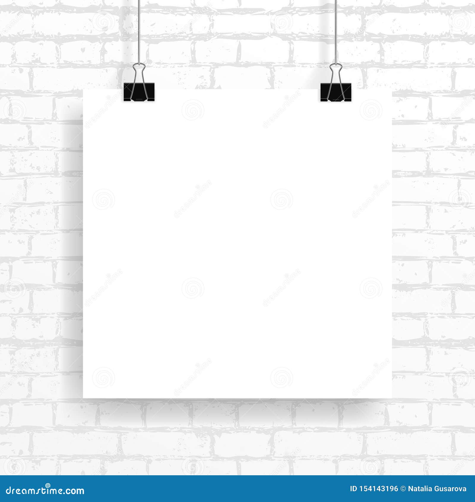 Square Poster on a Brick Wall Texture Background. Stock Illustration ...