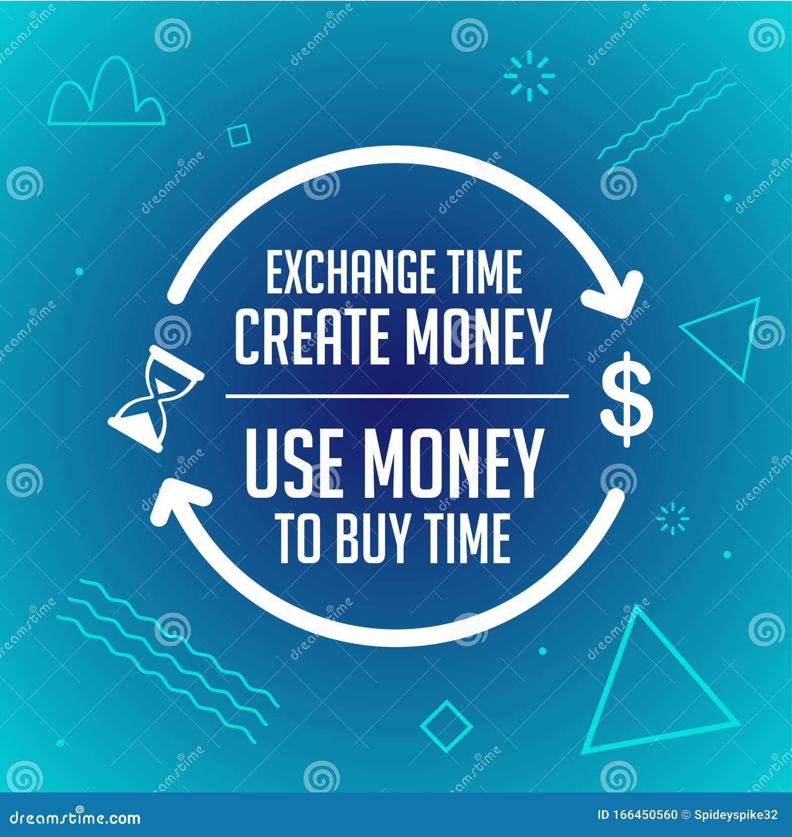 Square Poster of Money and Time Exchange Stock Vector - Illustration of ...