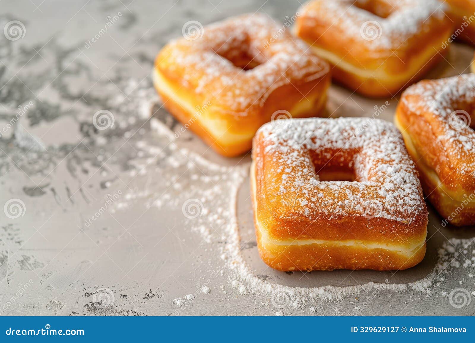 Square Powdered Donuts Bottereaux Arranged on a Textured Background ...