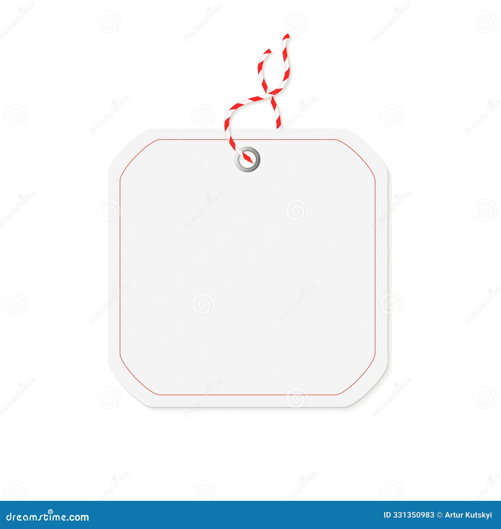 Square Price Tag with Red String Stock Illustration - Illustration of ...