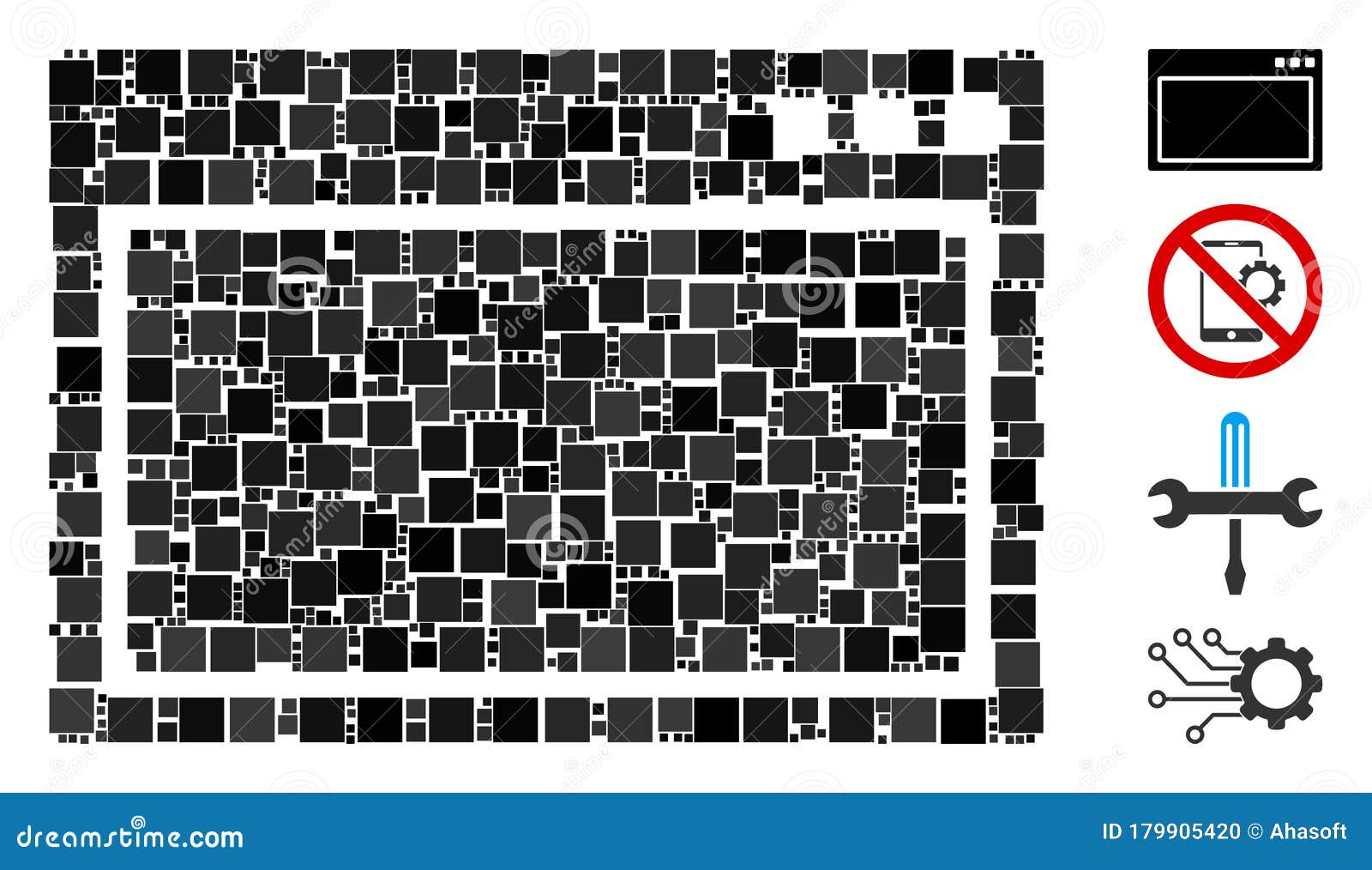 Square Program Application Icon Vector Mosaic Stock Illustration ...