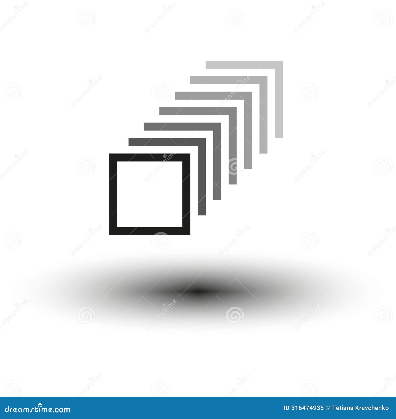 Square with Projection. Multiple Squares Behind. Creates Illusion of ...