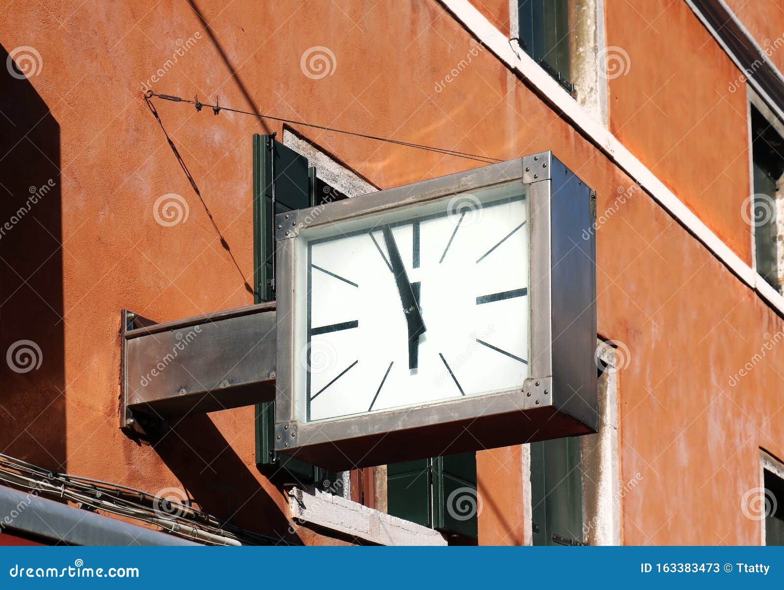 Square public clock stock image. Image of public, facade - 163383473
