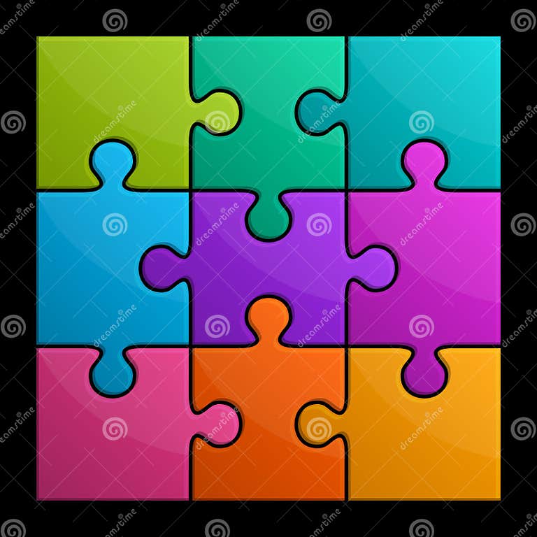 Square puzzle stock illustration. Illustration of colors - 20637346