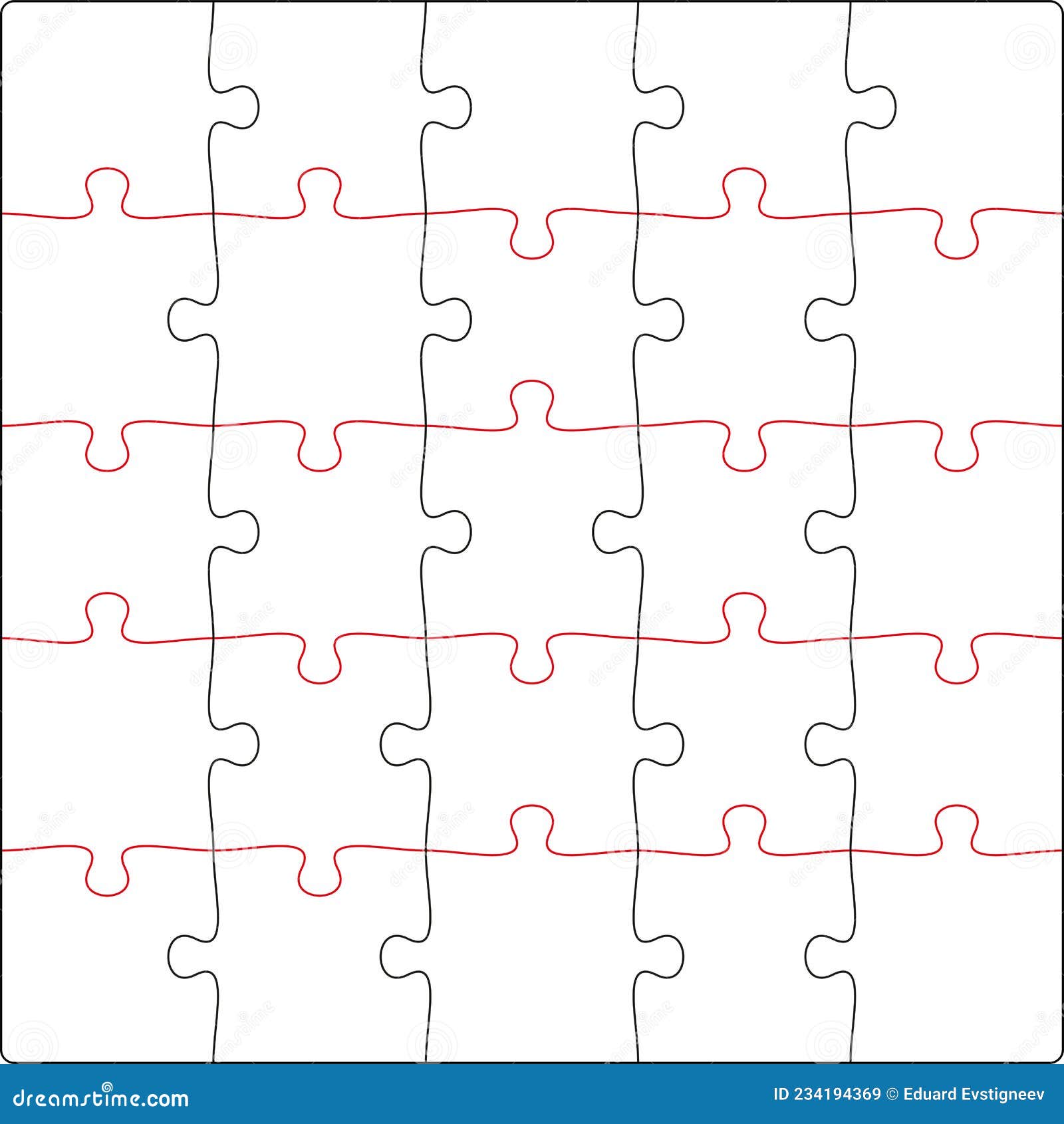 Square Puzzle, Marking in Vector Format for Cutting on a Plotter Stock ...