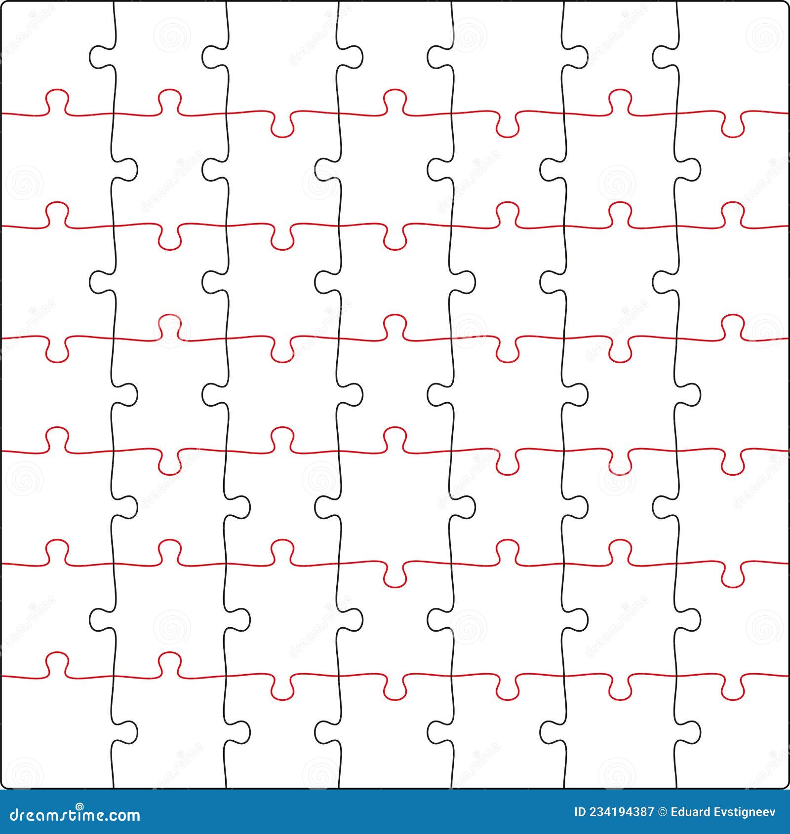Square Puzzle, Marking in Vector Format for Cutting on a Plotter Stock ...