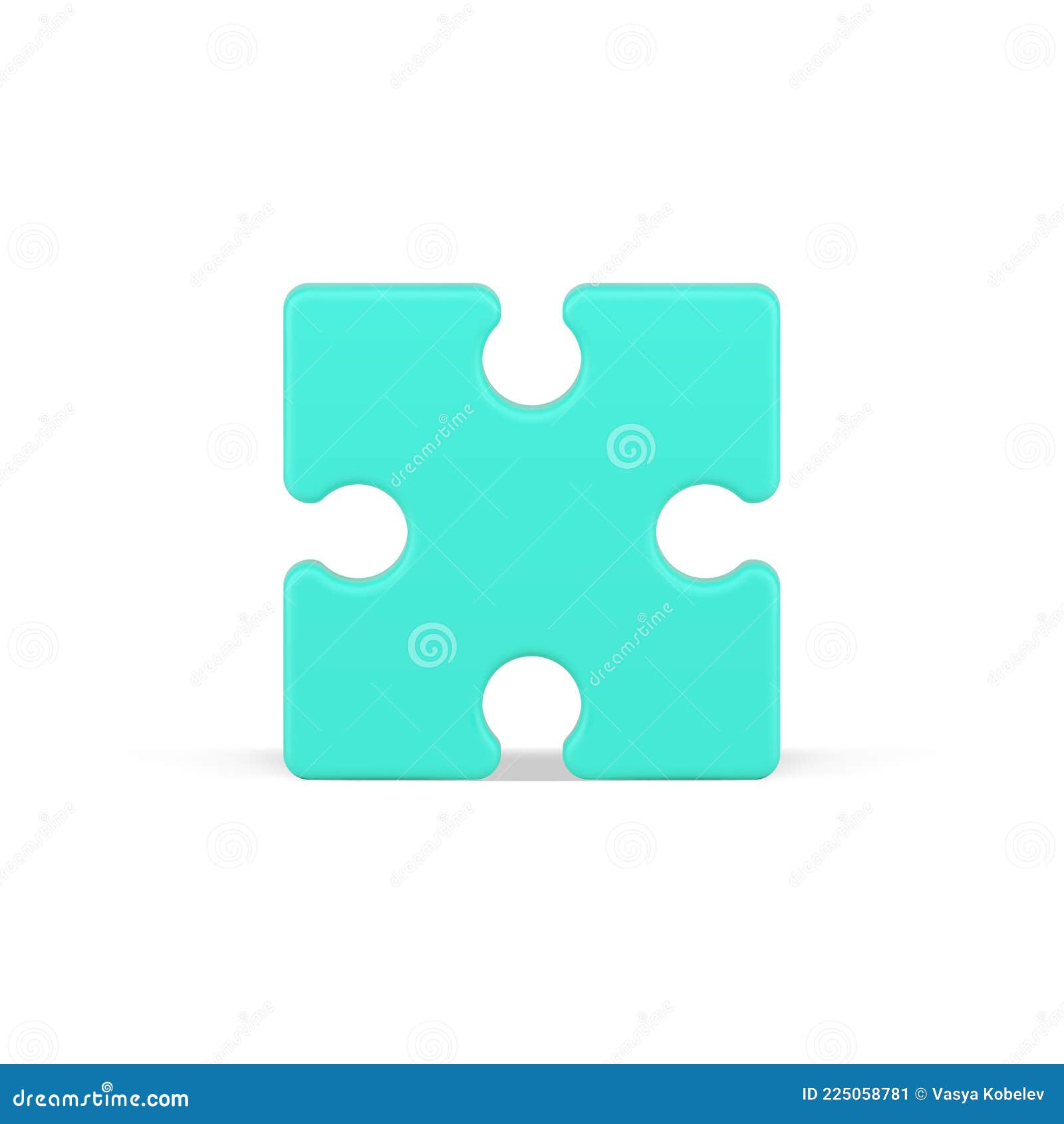 Square Puzzle Piece 3d Icon. Green Element Diagram with Creative ...