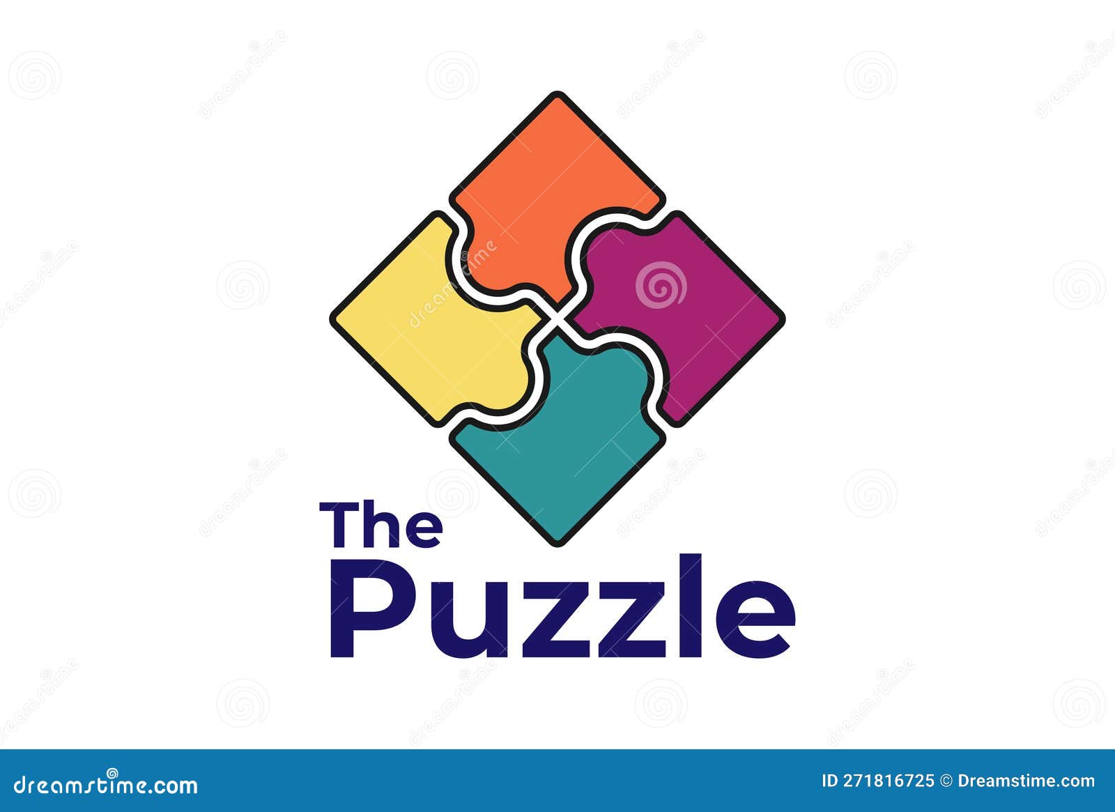 Square Puzzle Set Logo Design Vector Template Stock Illustration ...