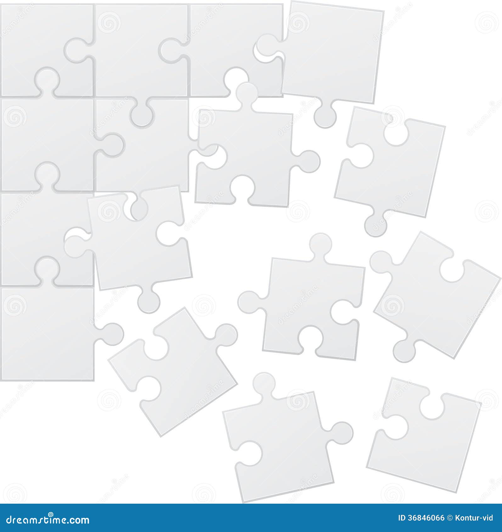 Square Puzzle - 25 Parts Vector Illustration | CartoonDealer.com #56228090